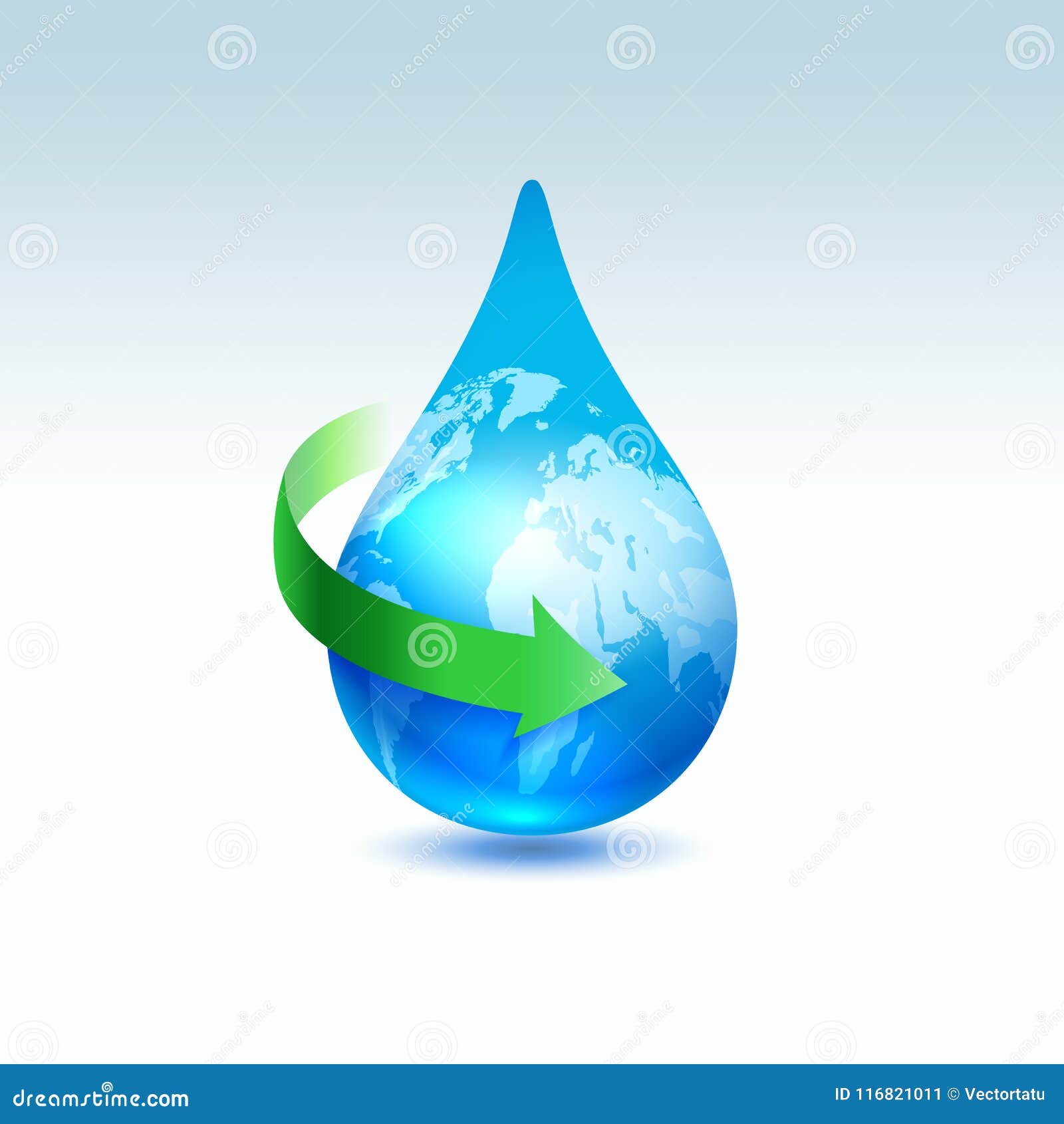 Recycle Water Droplet And Conservation. Simple Vector Modern Icon ...