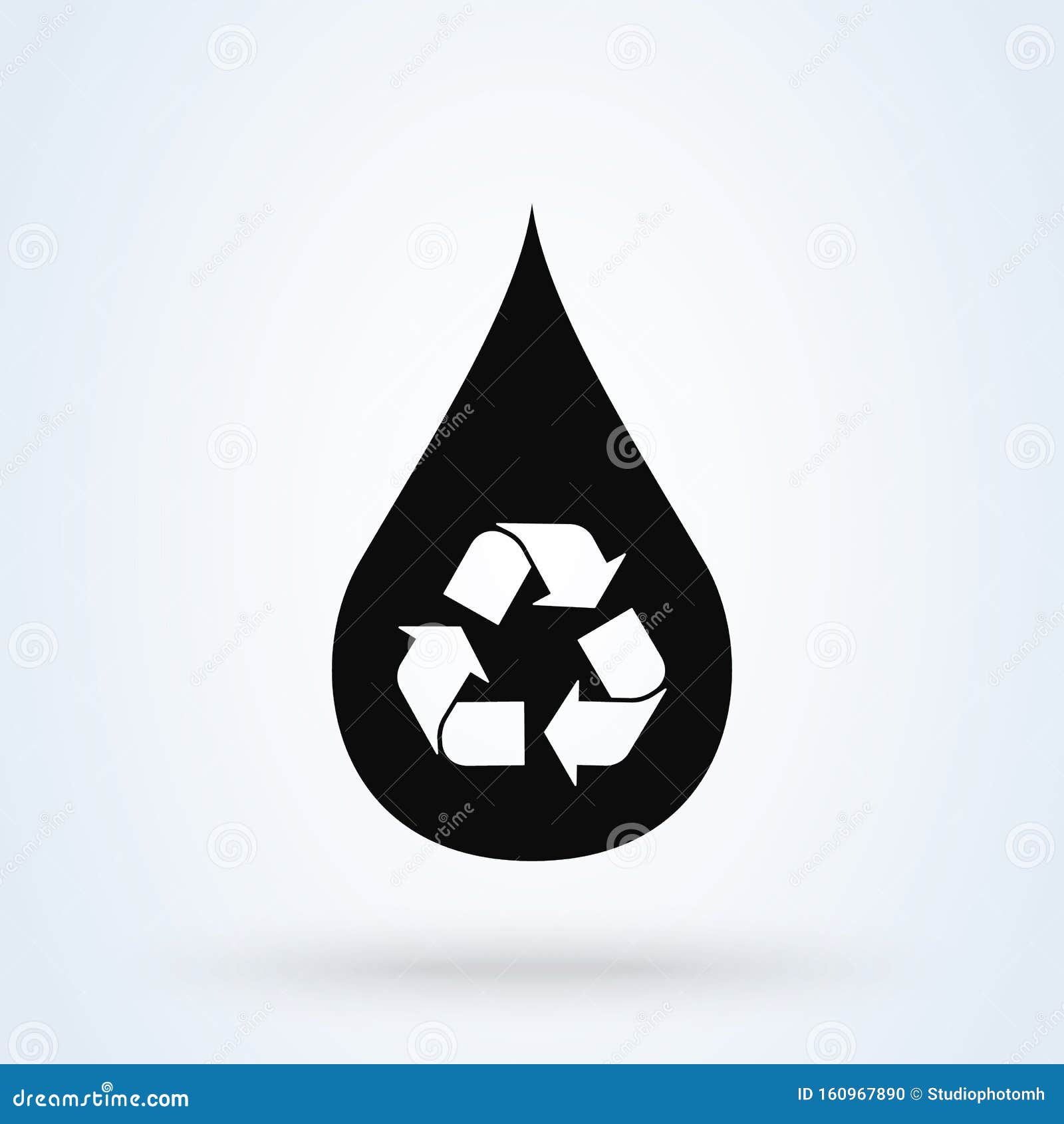 Recycle Water Droplet And Conservation. Simple Vector Modern Icon ...
