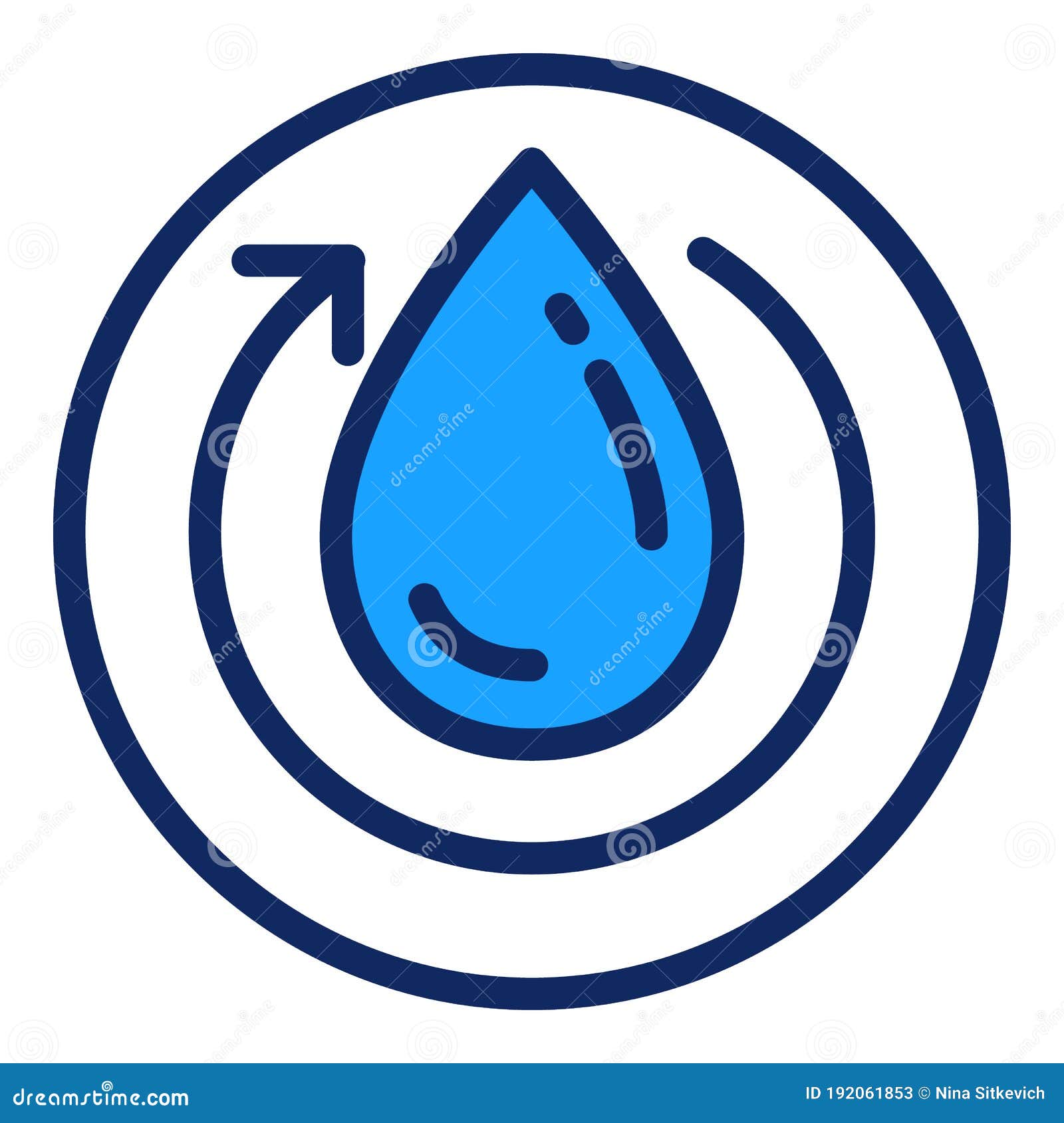 Recycle Water Filter Icon, Outline Style Stock Vector - Illustration of ...