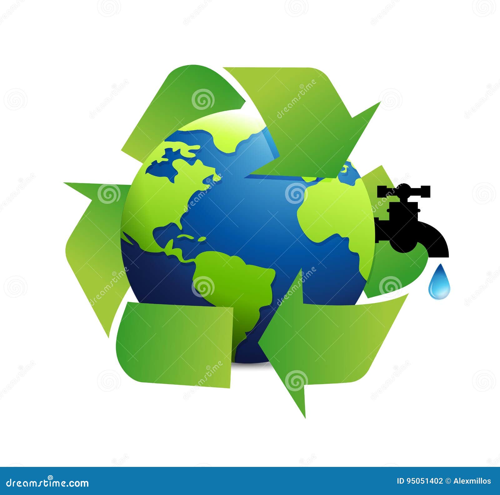 Recycle Water. Globe Concept Illustration Design Stock Illustration ...