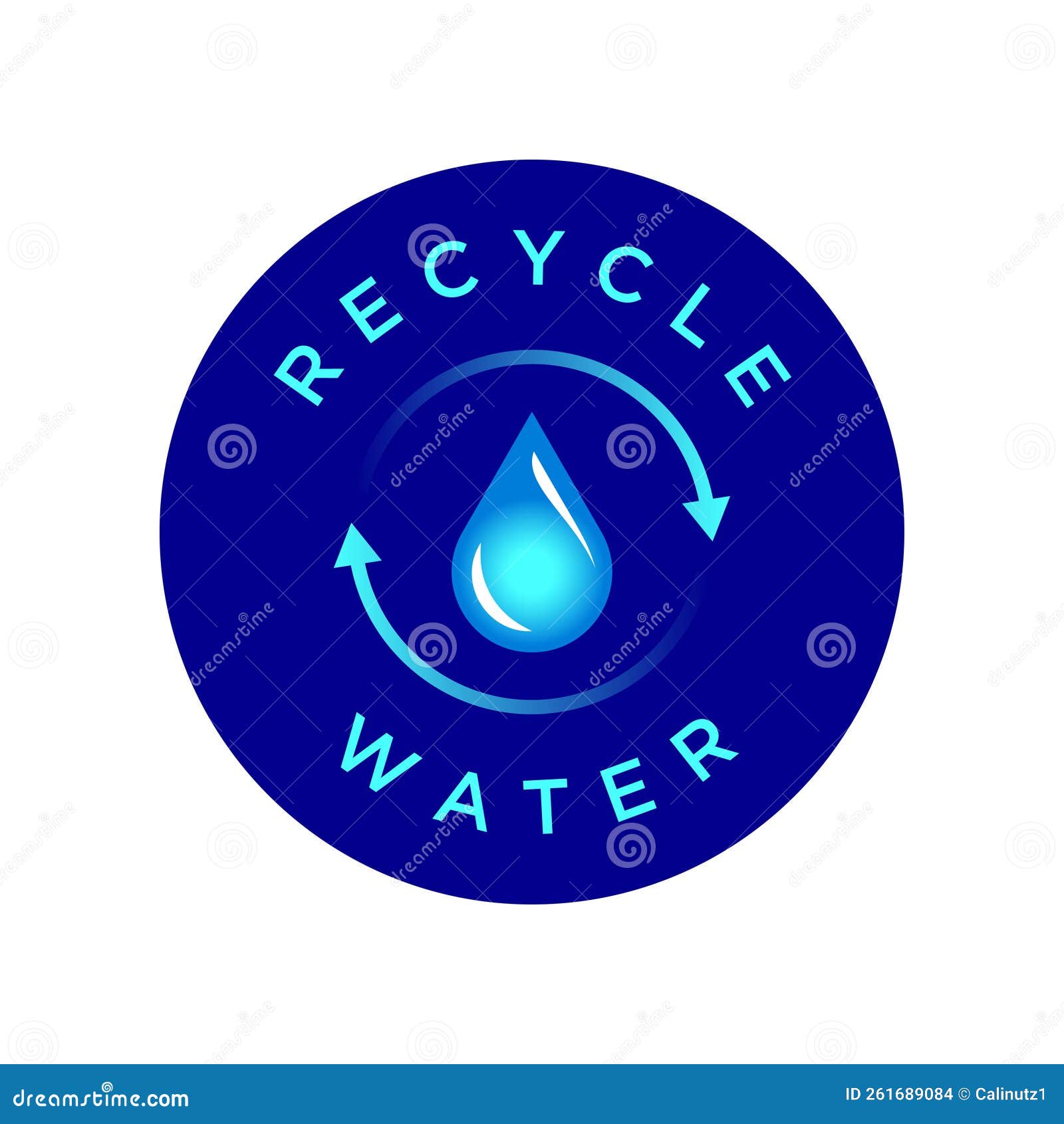 Recycle Water Isolated Vector Icon Badge Logo Stock Vector ...