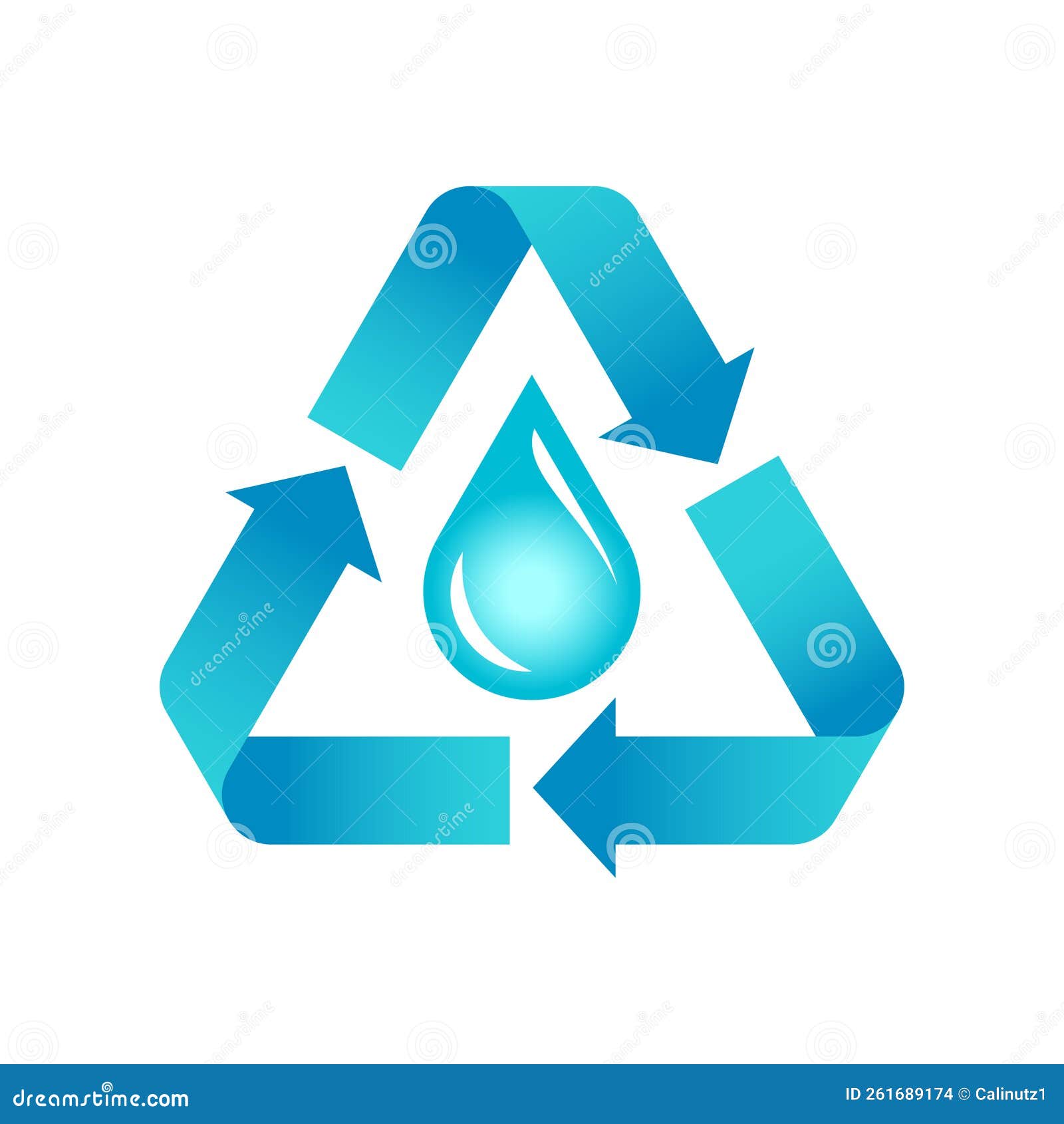 Recycle Water Isolated Vector Icon Badge Logo Stock Vector ...