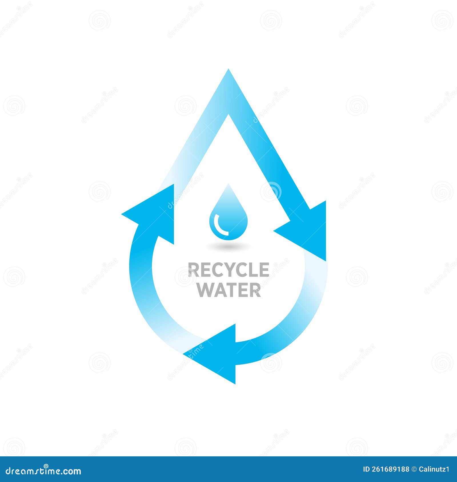 Recycle Water Isolated Vector Icon Badge Logo Stock Vector ...