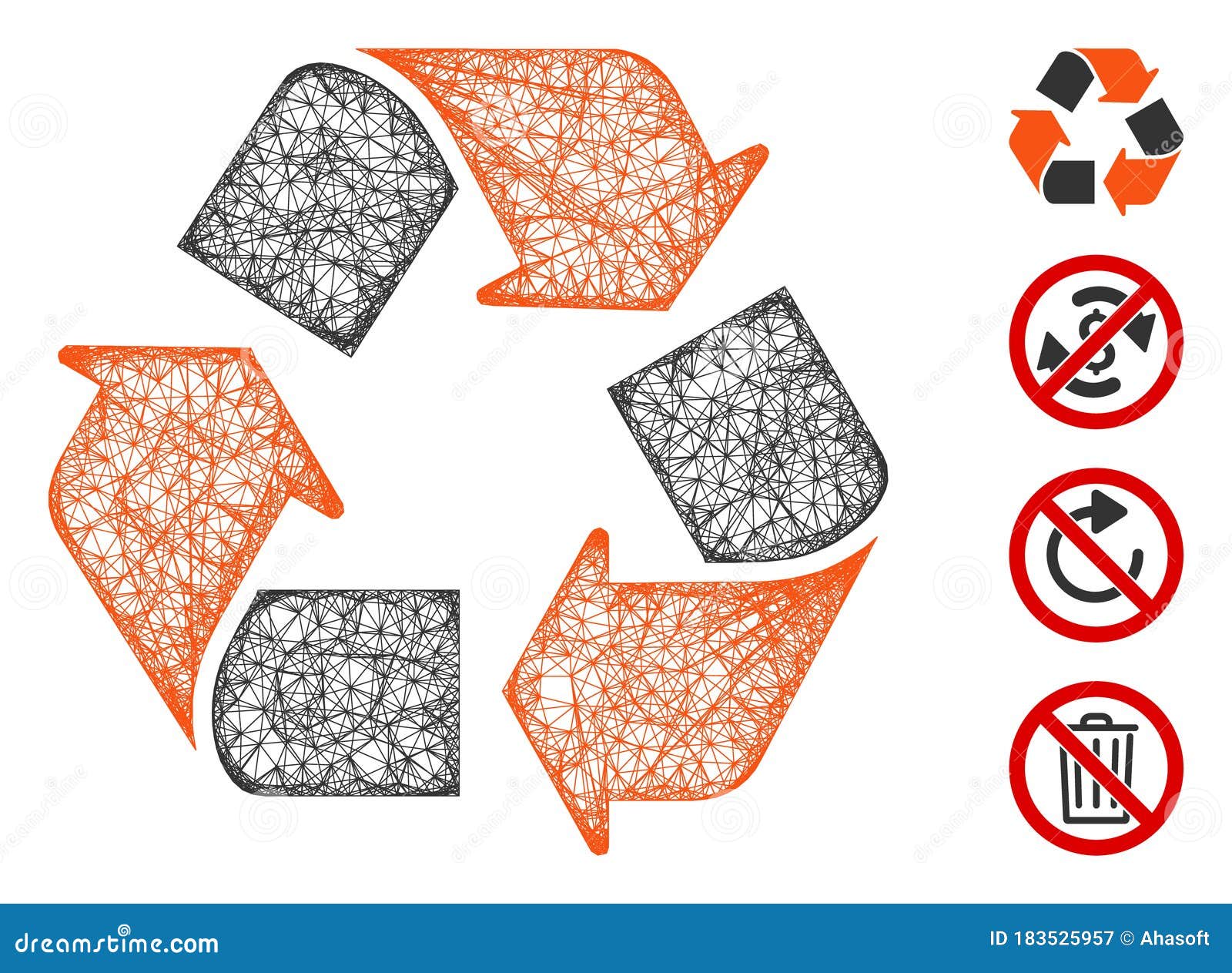 Recycle Web Vector Mesh Illustration Stock Illustration - Illustration ...