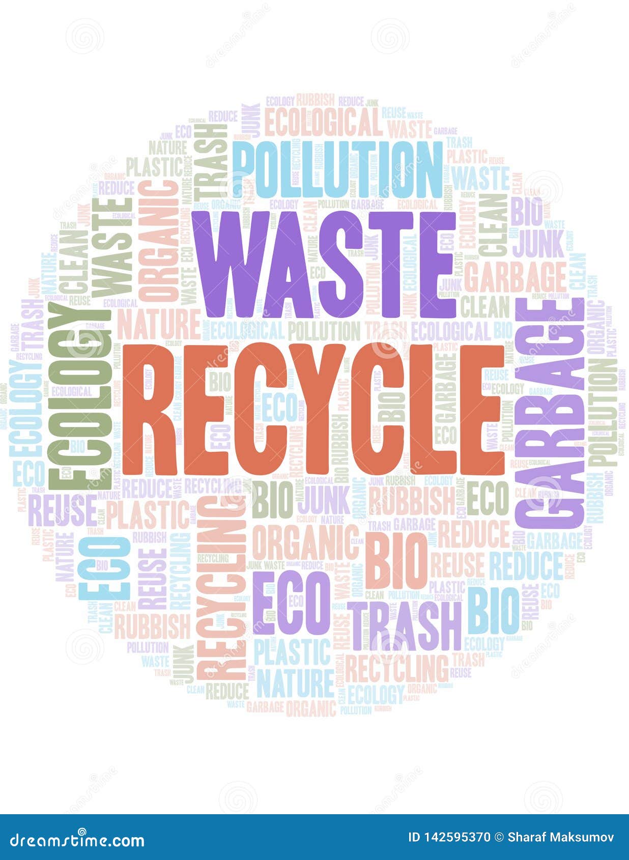 Recycle word cloud stock illustration. Illustration of bright - 142595370