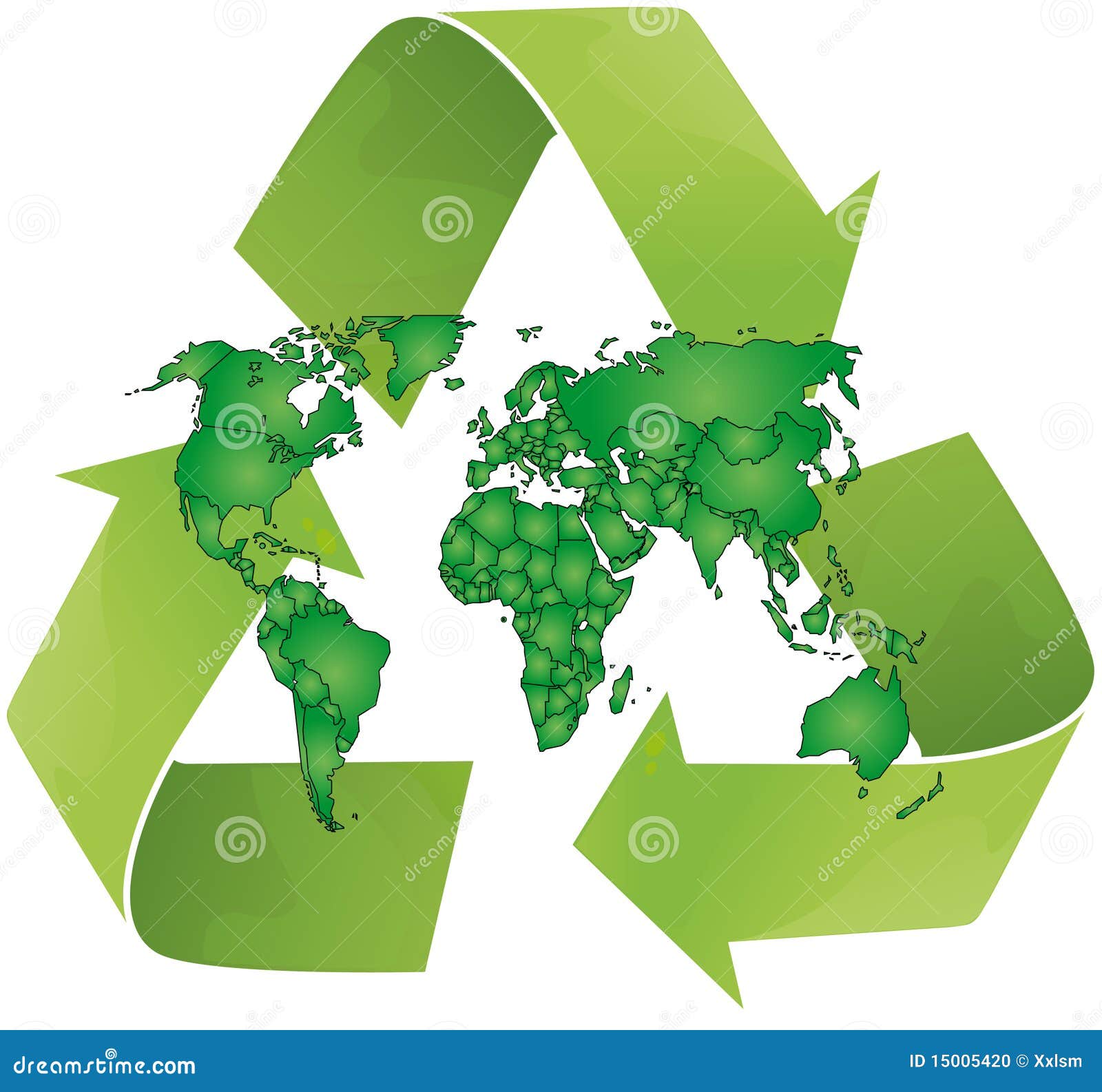 Recycle world stock vector. Illustration of africa, campaign - 15005420