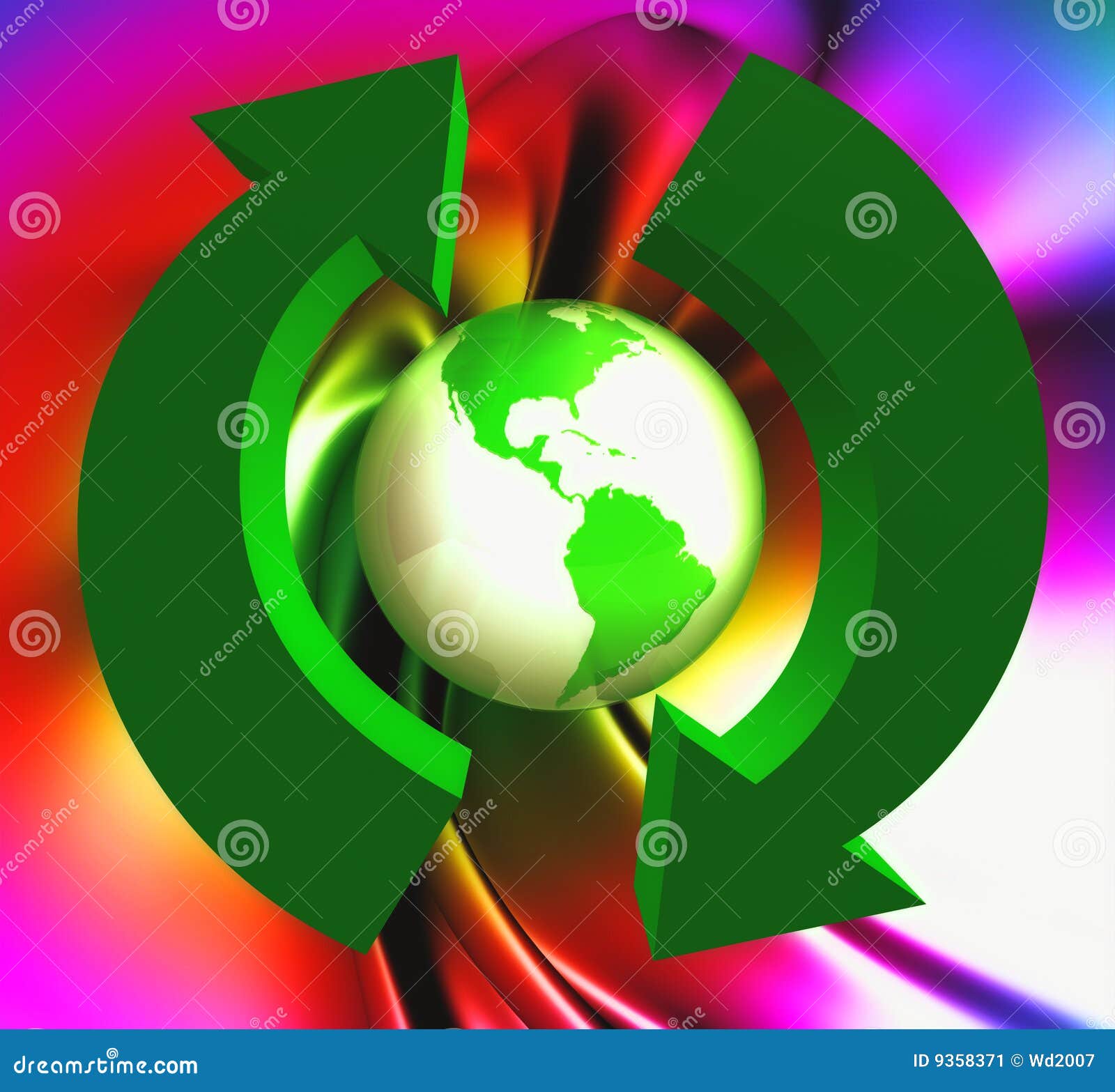 Recycle the world stock illustration. Illustration of grass - 9358371
