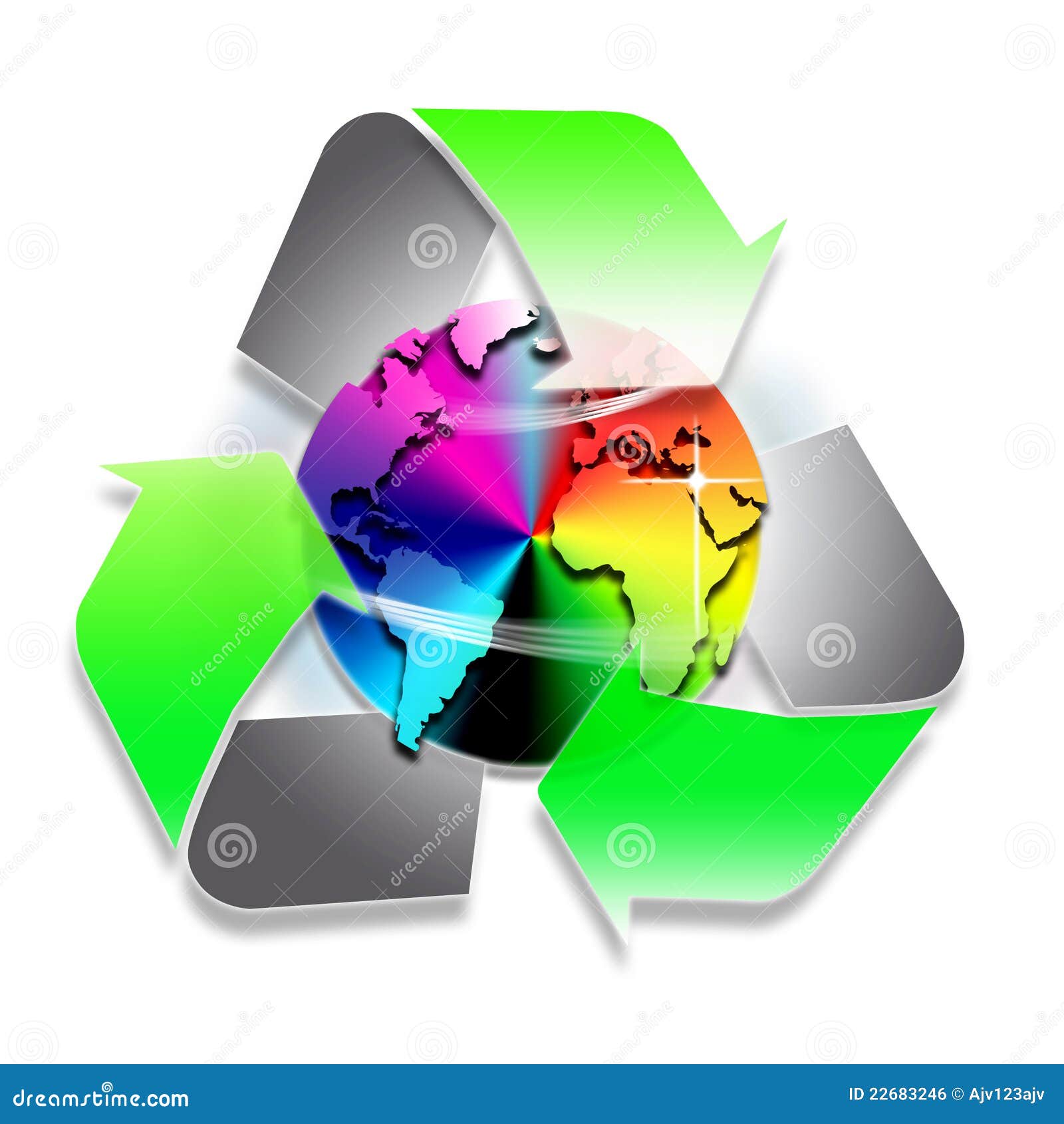 Recycle world symbol stock illustration. Illustration of ecology - 22683246