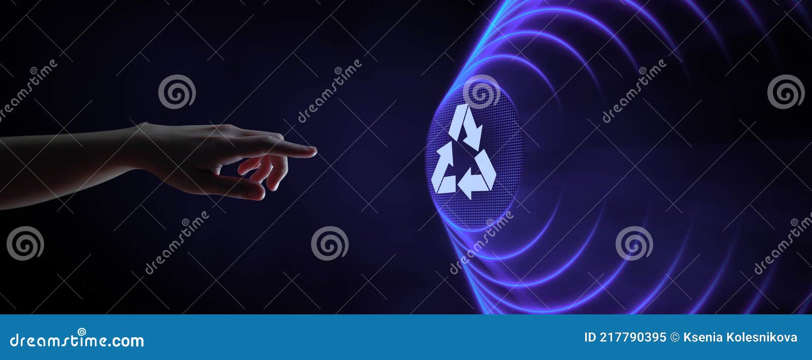 Recycle Zero Waste Ecology Saving Technology Concept. Hand Pressing ...