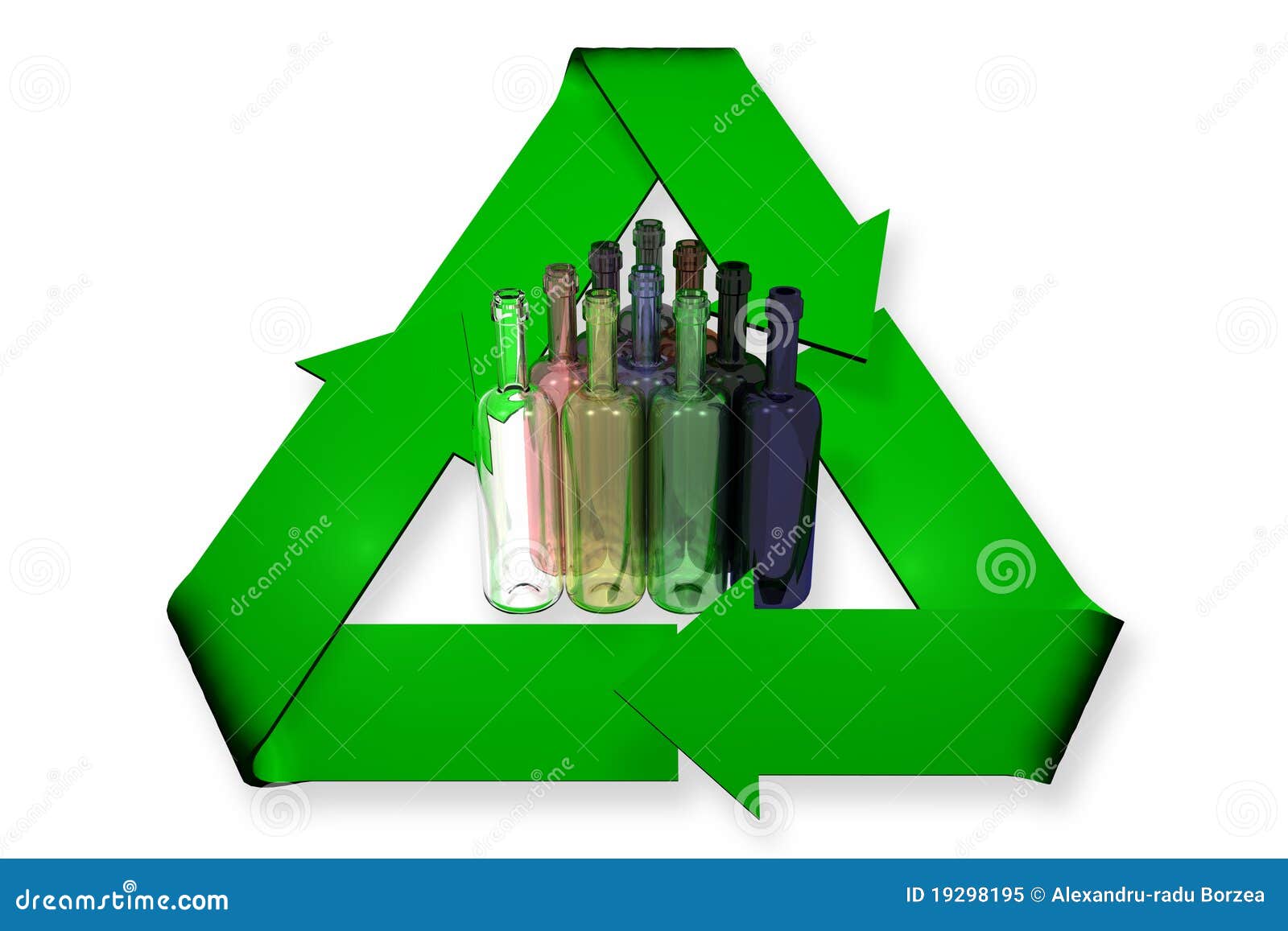 Recycled bottles stock illustration. Illustration of environment - 19298195