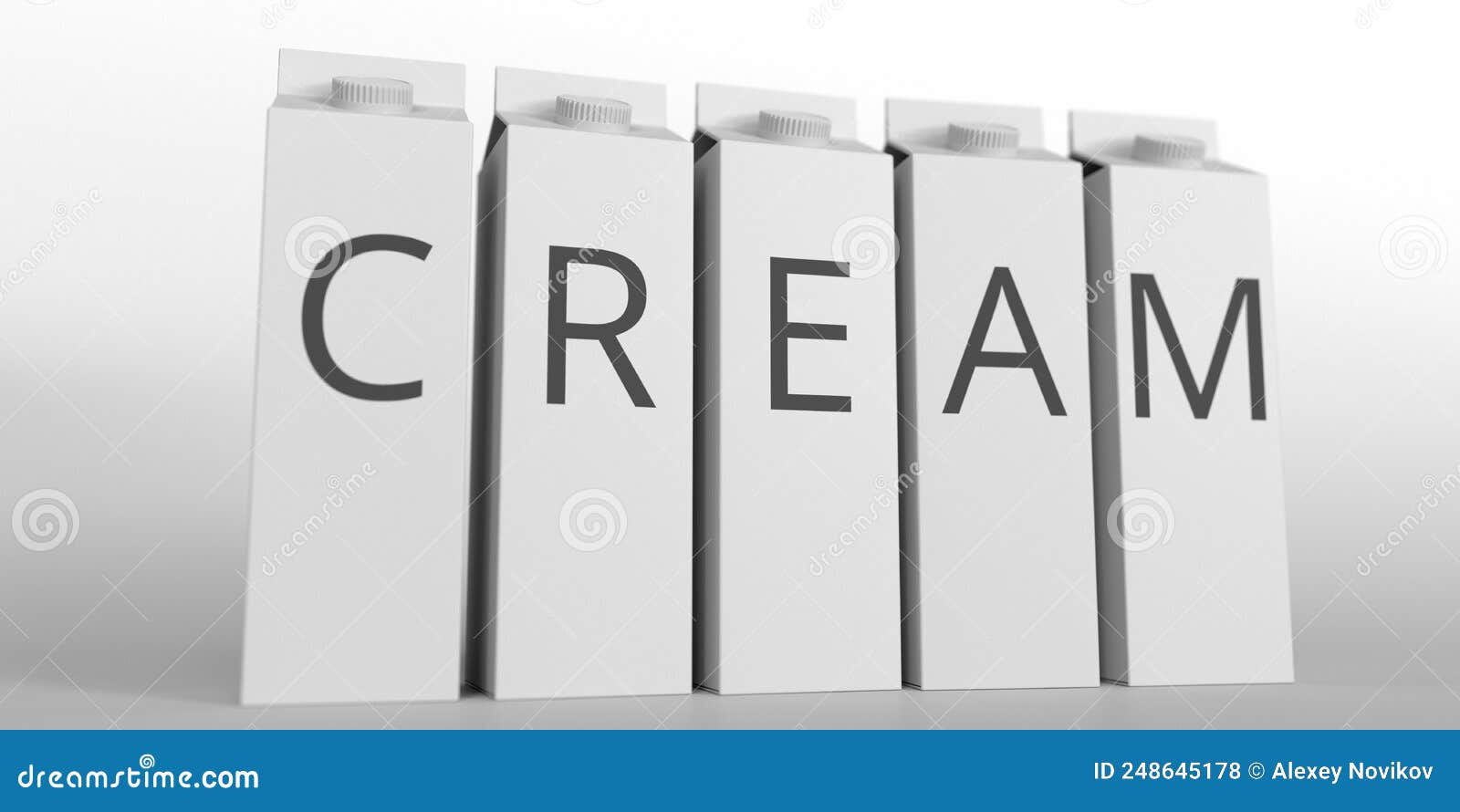 Recycled Boxes with CREAM Text. 3D Rendering Stock Illustration ...
