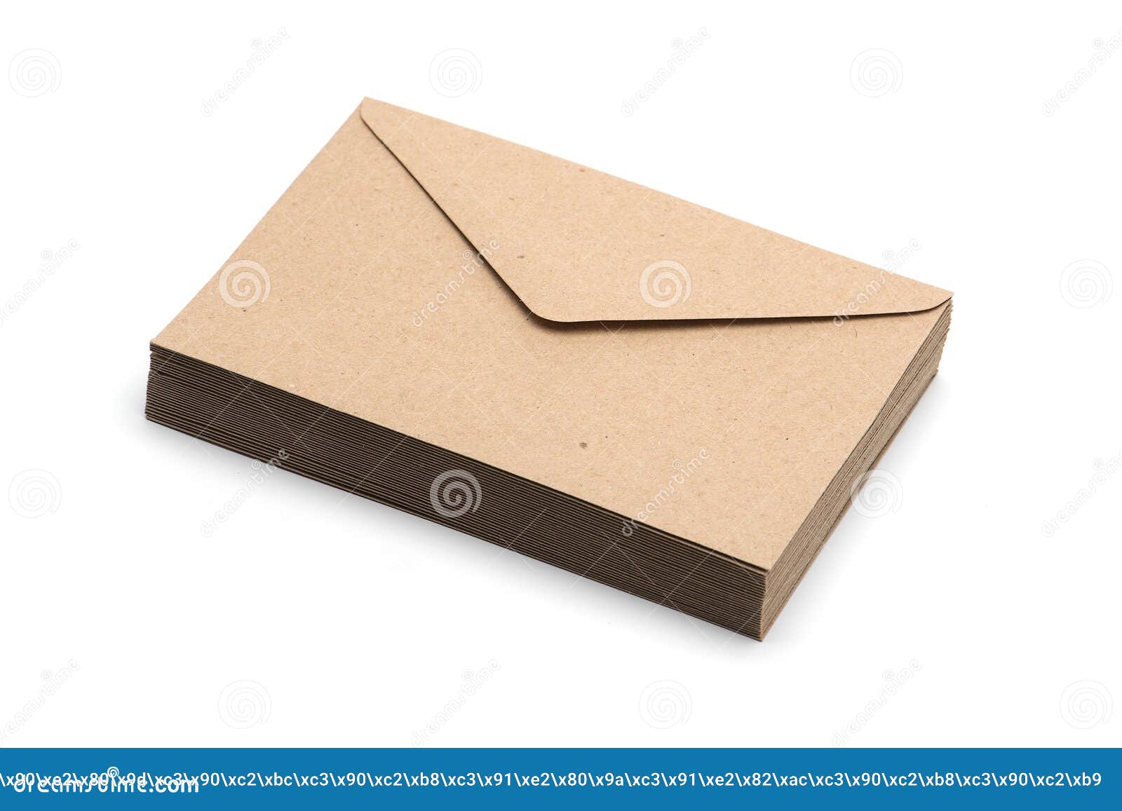 Recycled Brown Paper Craft Envelope Isolated on White Background Stock ...