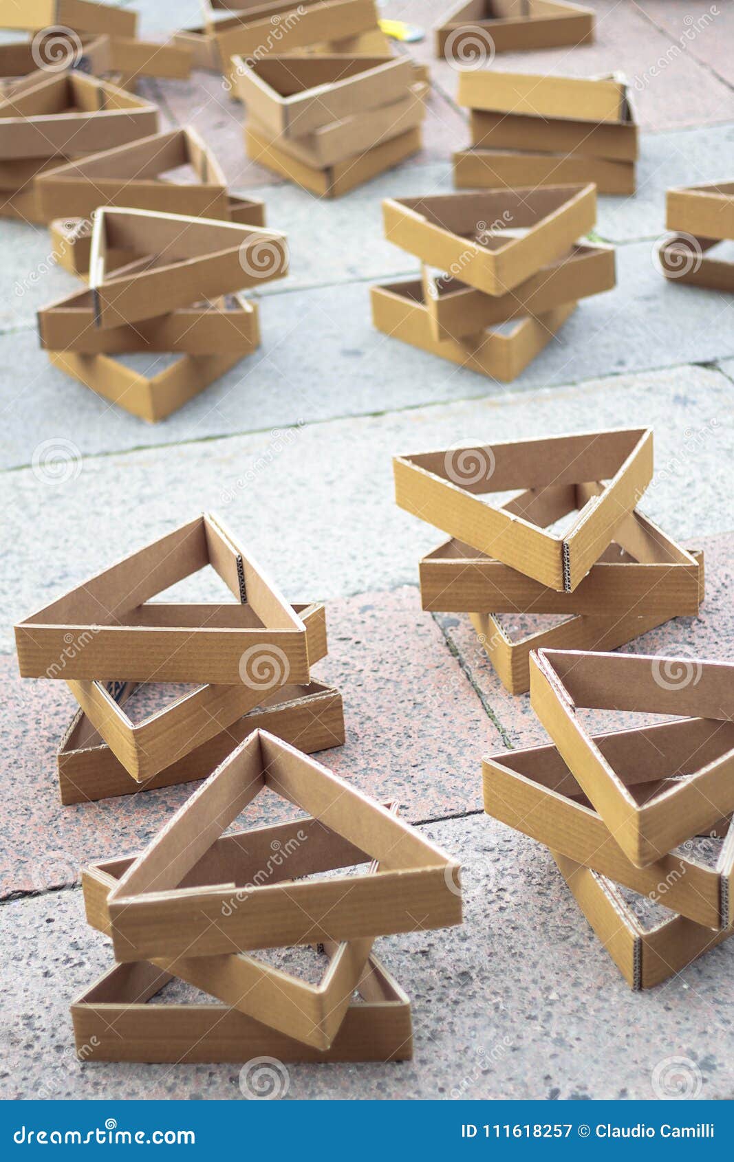 Triangle Packaging Used for Recycling Stock Image - Image of container ...