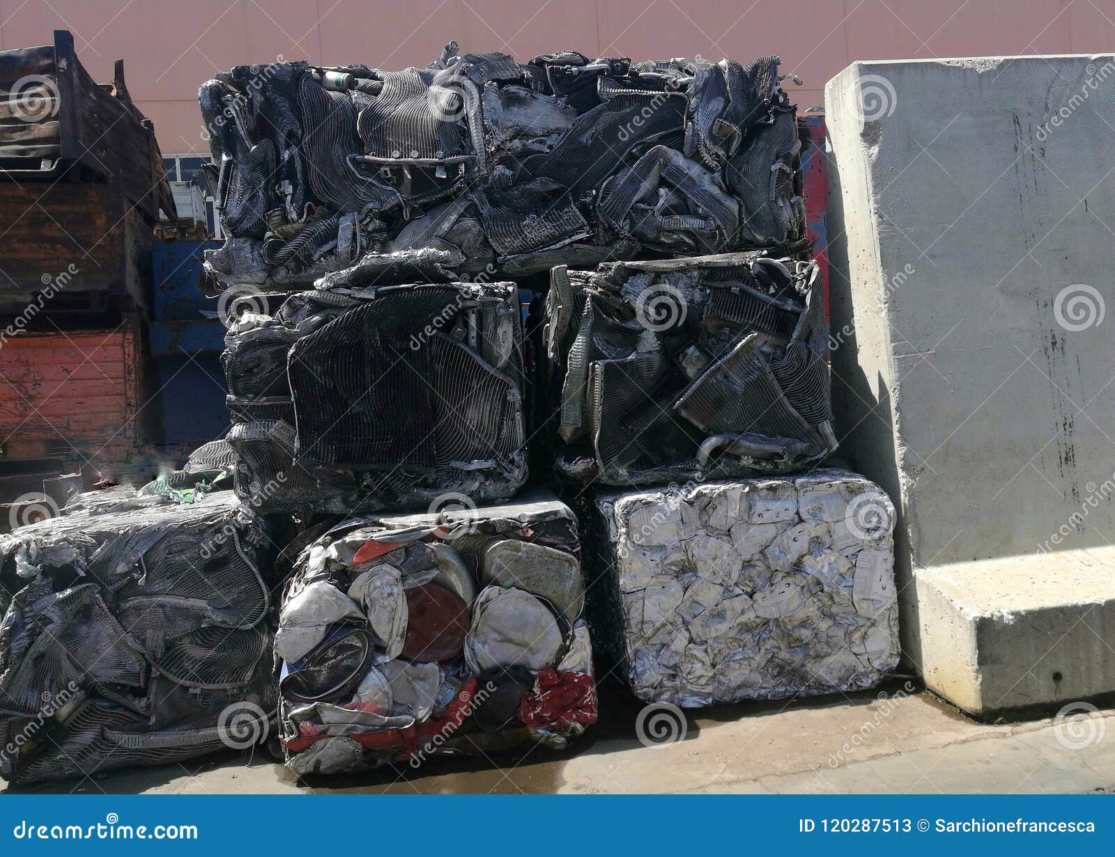 Recycled and Compressed Aluminum Bale Stock Image - Image of aluminum ...