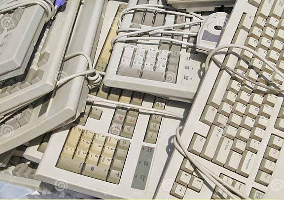 Recycled Computer Keyboards Stock Image - Image of dirt, numbers: 9030245