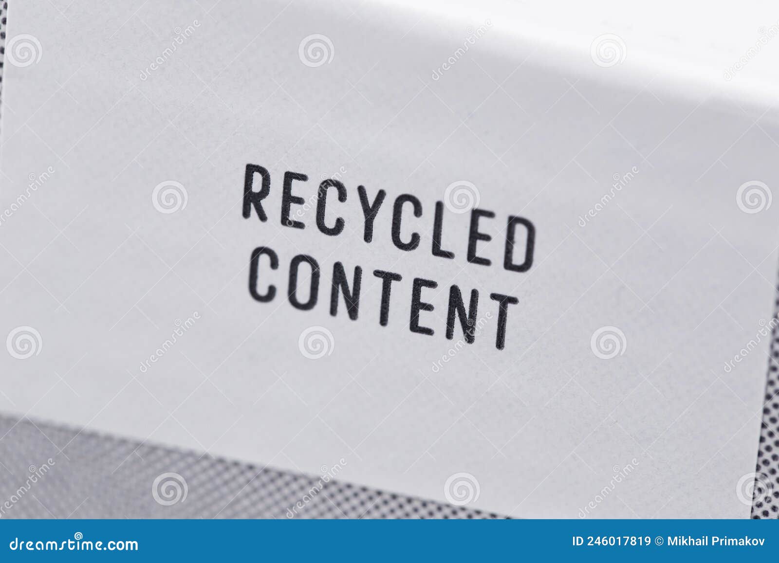 Recycled Content Sticker on Box Stock Image - Image of planet, energy ...