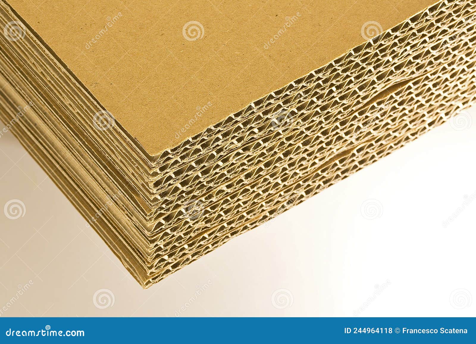 Recycled Corrugated Cardboard Background with Overlapping Panels Stock ...