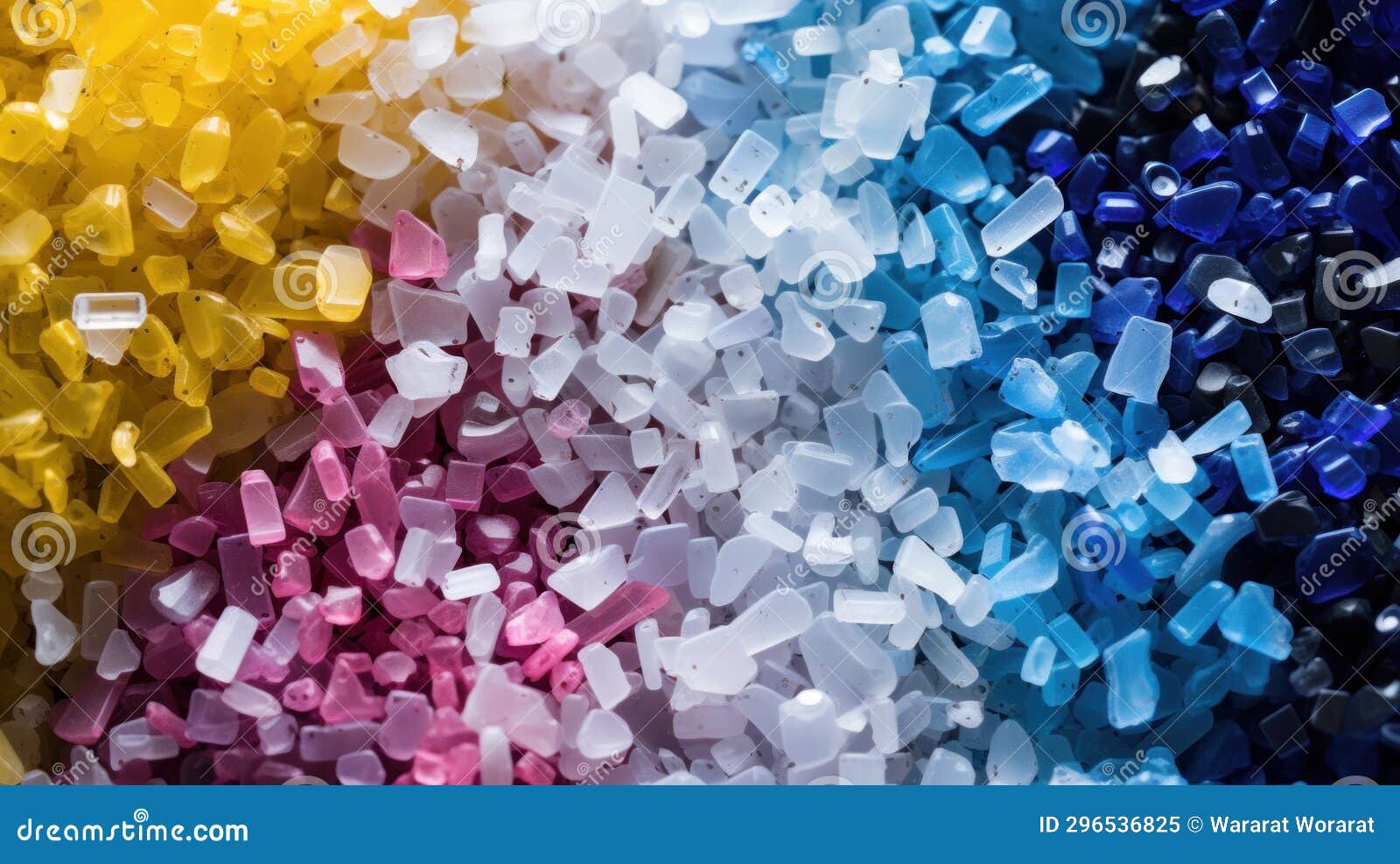 Recycled Crushed Plastic Granules Turned into New Reused Material Stock ...