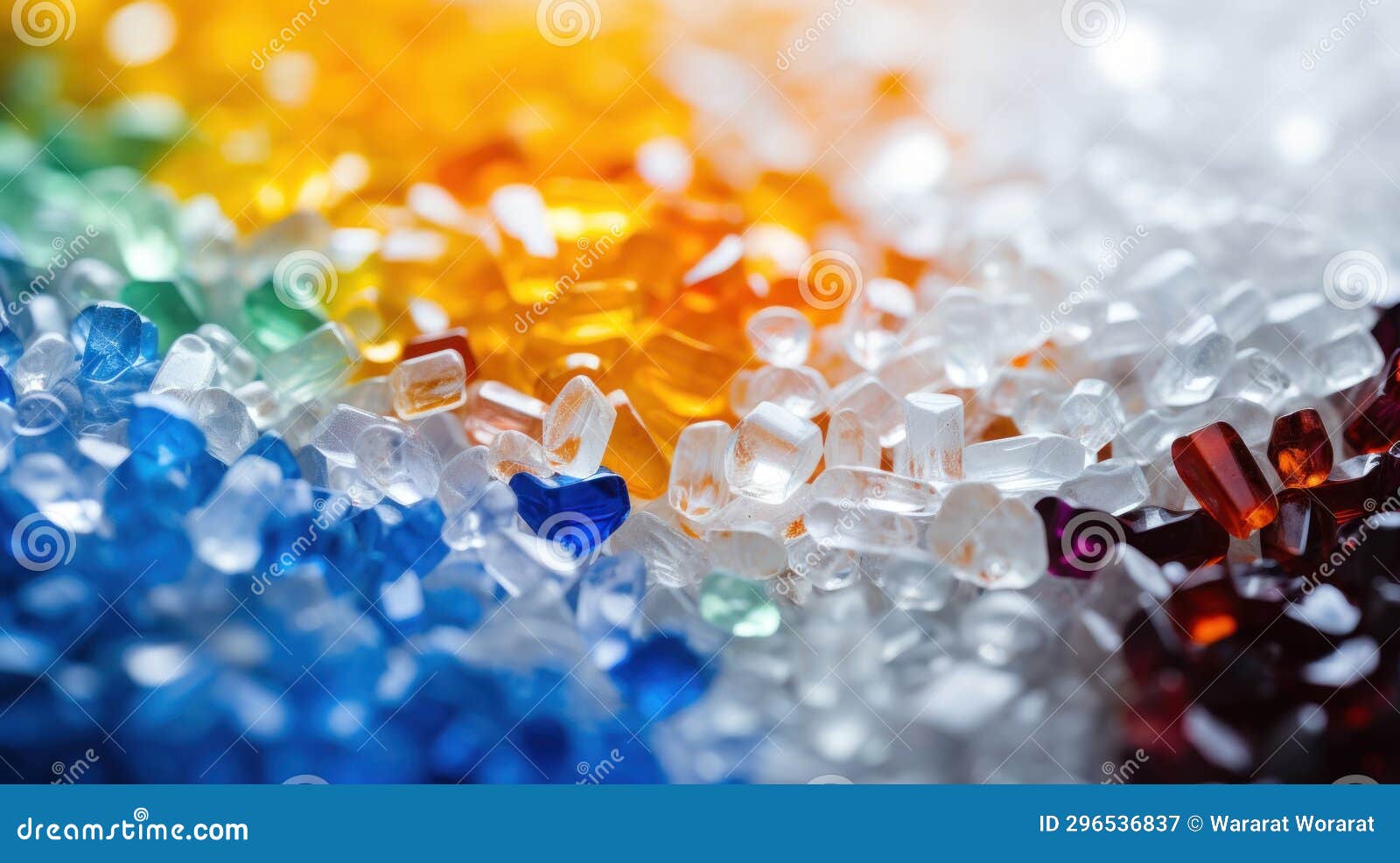 Recycled Crushed Plastic Granules Turned into New Reused Material Stock ...