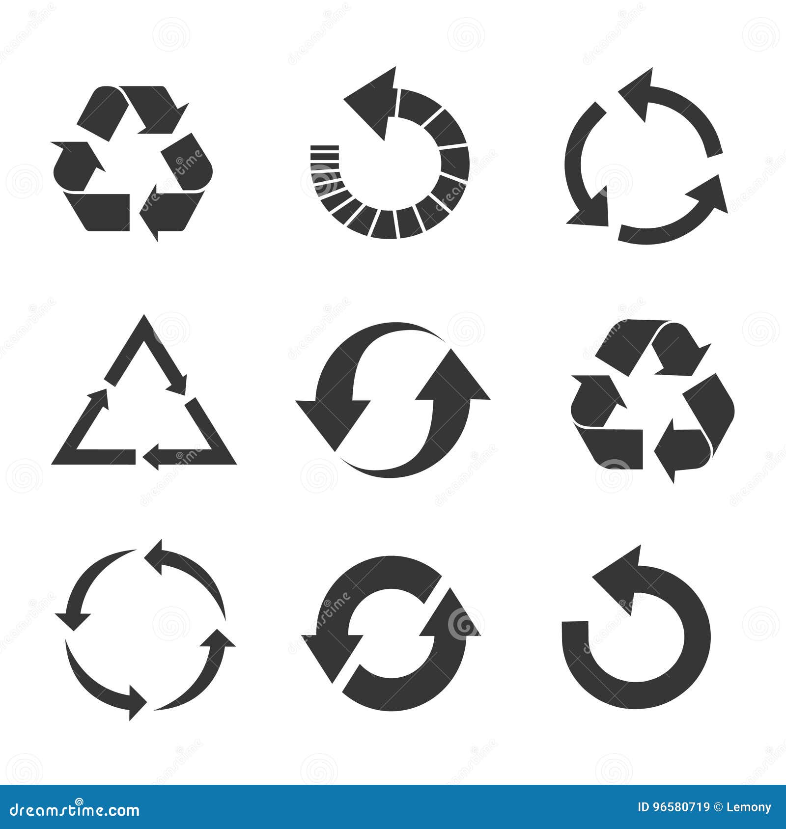 Recycled Eco Vector Icon Set Stock Vector - Illustration of reclamation ...