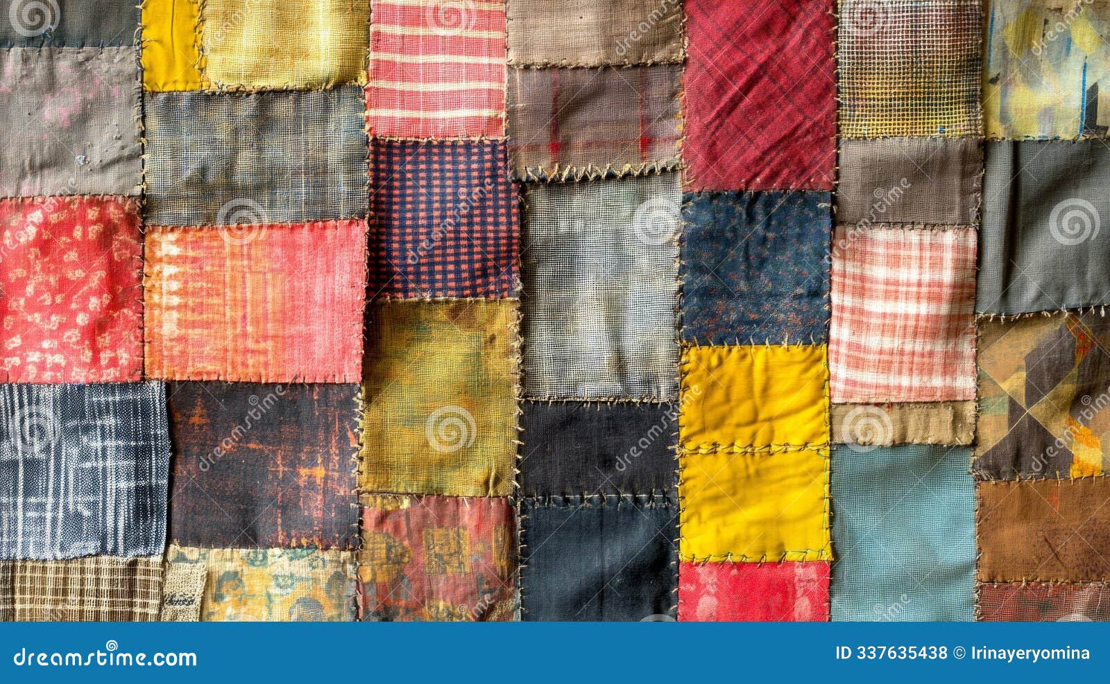 Recycled Fabric Texture Showcasing Diverse Textile Patches in Various ...