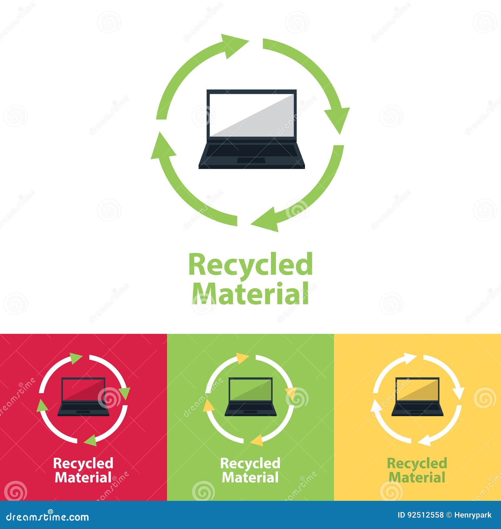 Recycled Material Production Vector Infographic Template ...