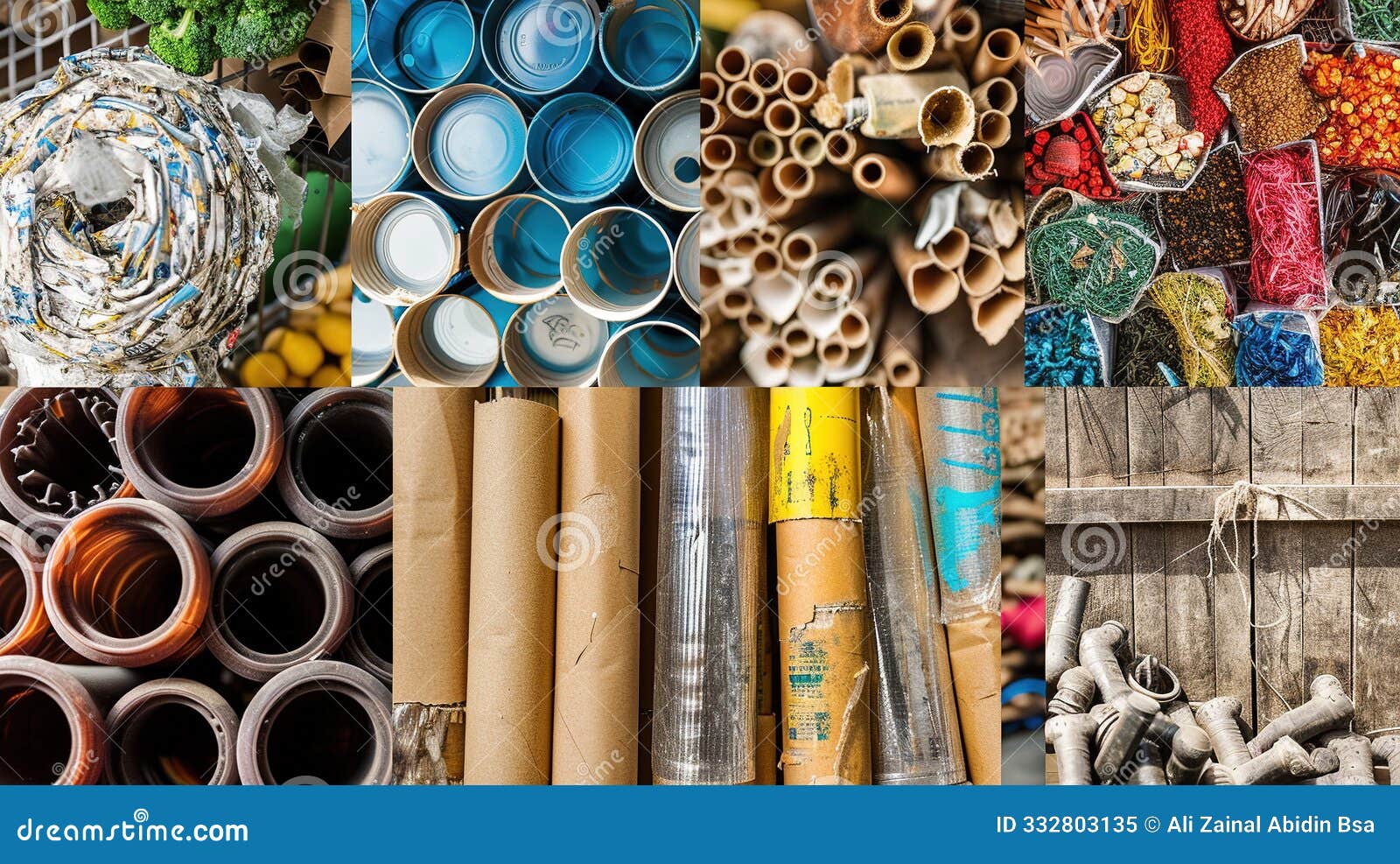 Recycled Materials Collage stock illustration. Illustration of ...