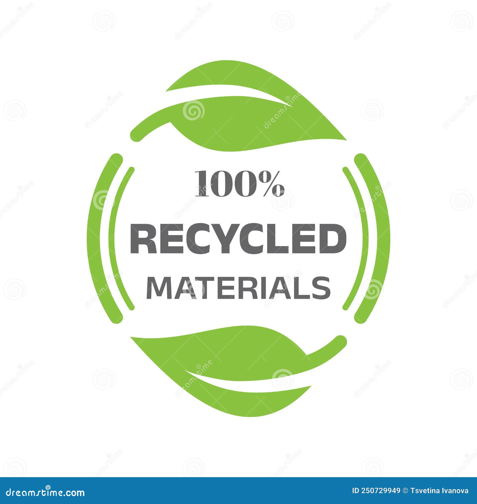100 Recycled Materials Label Stock Vector - Illustration of material ...