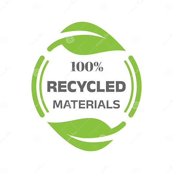 100 Recycled Materials Label Stock Vector - Illustration of material ...