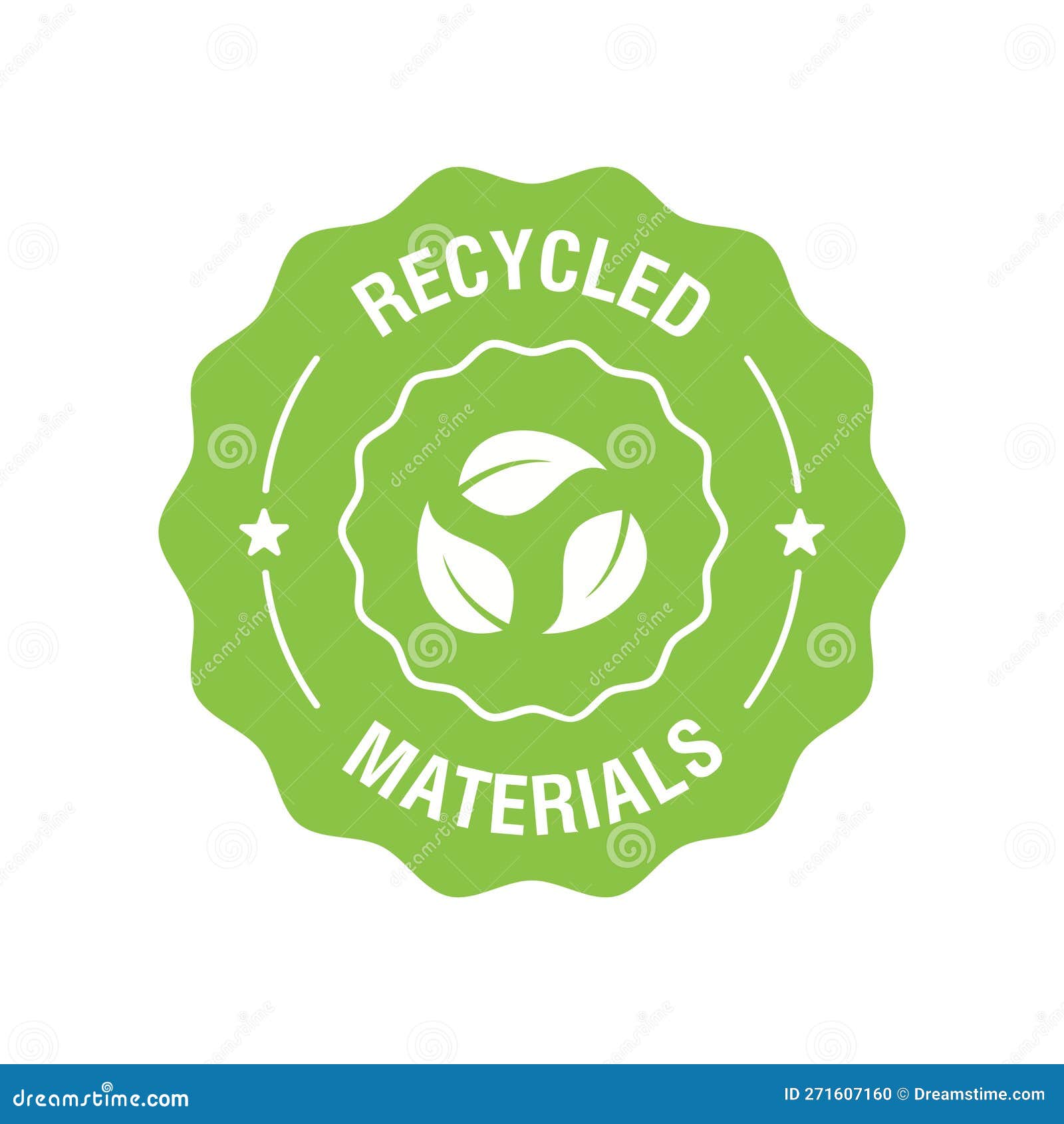 Recycled Materials Vector Icon, Logo, Badge or Label. Vector ...