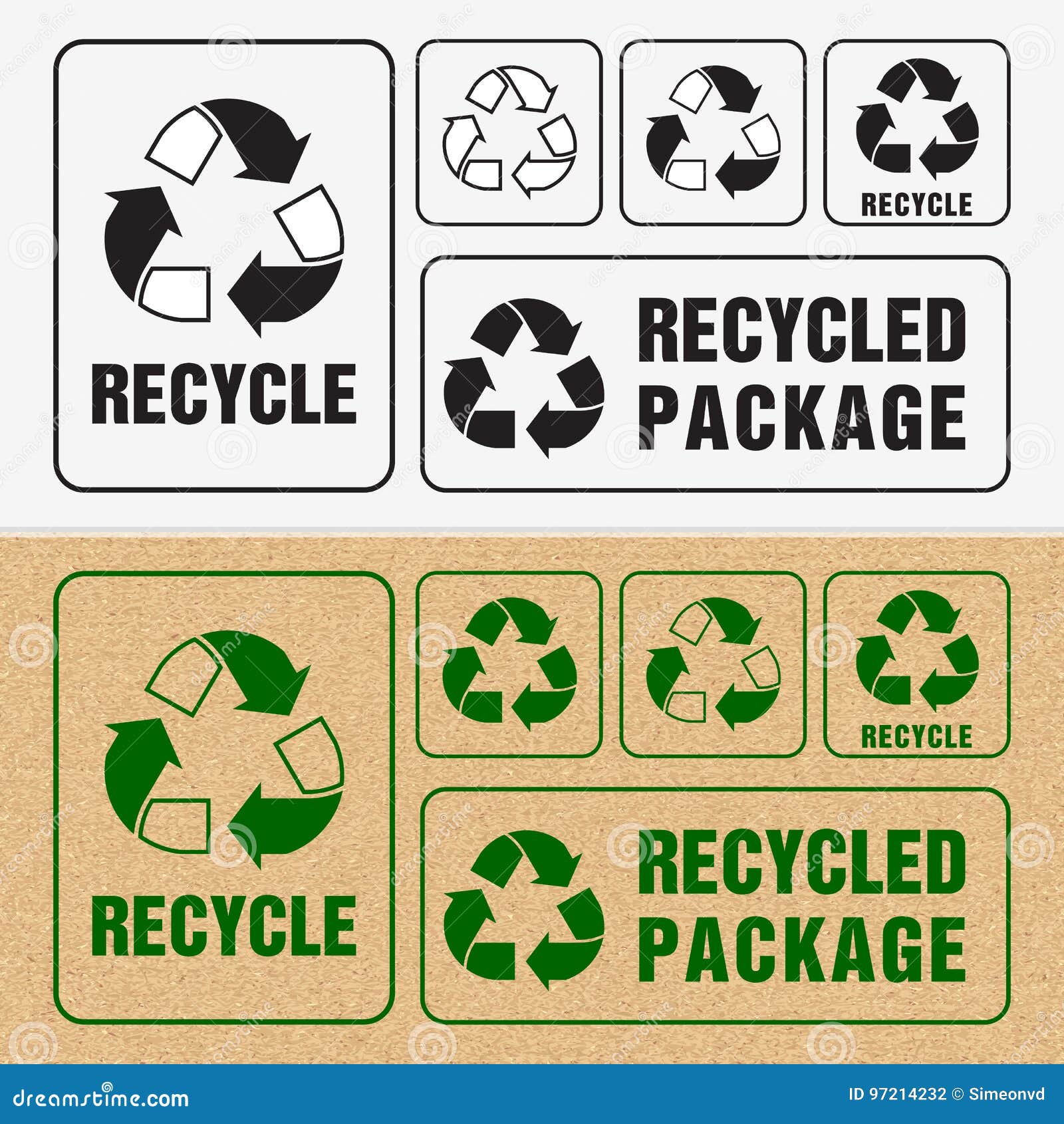 Recycled And Packaging Symbol. Sign For Cargo Vector Illustration ...