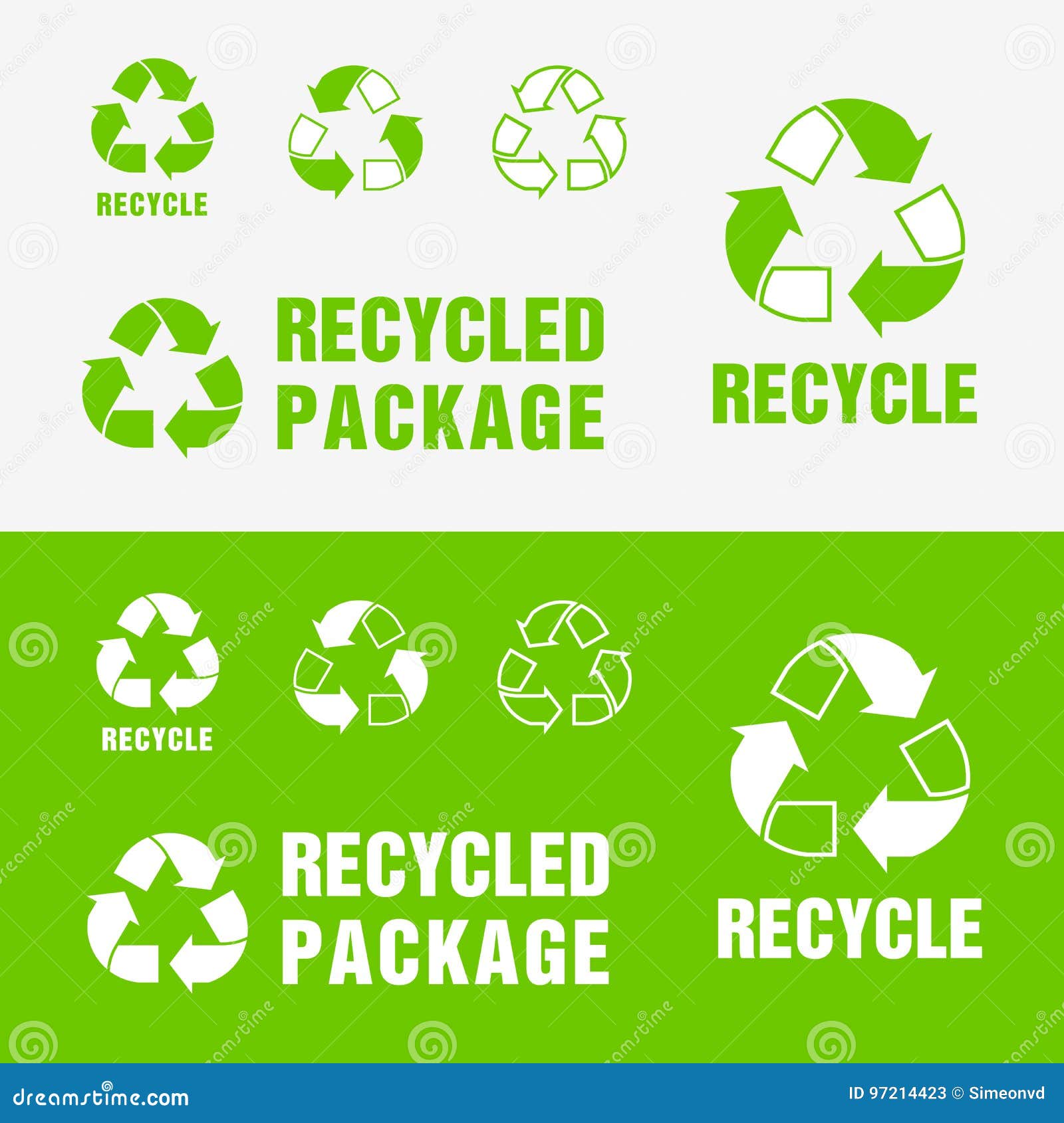 Recycled And Packaging Symbol. Sign For Cargo Cartoon Vector ...