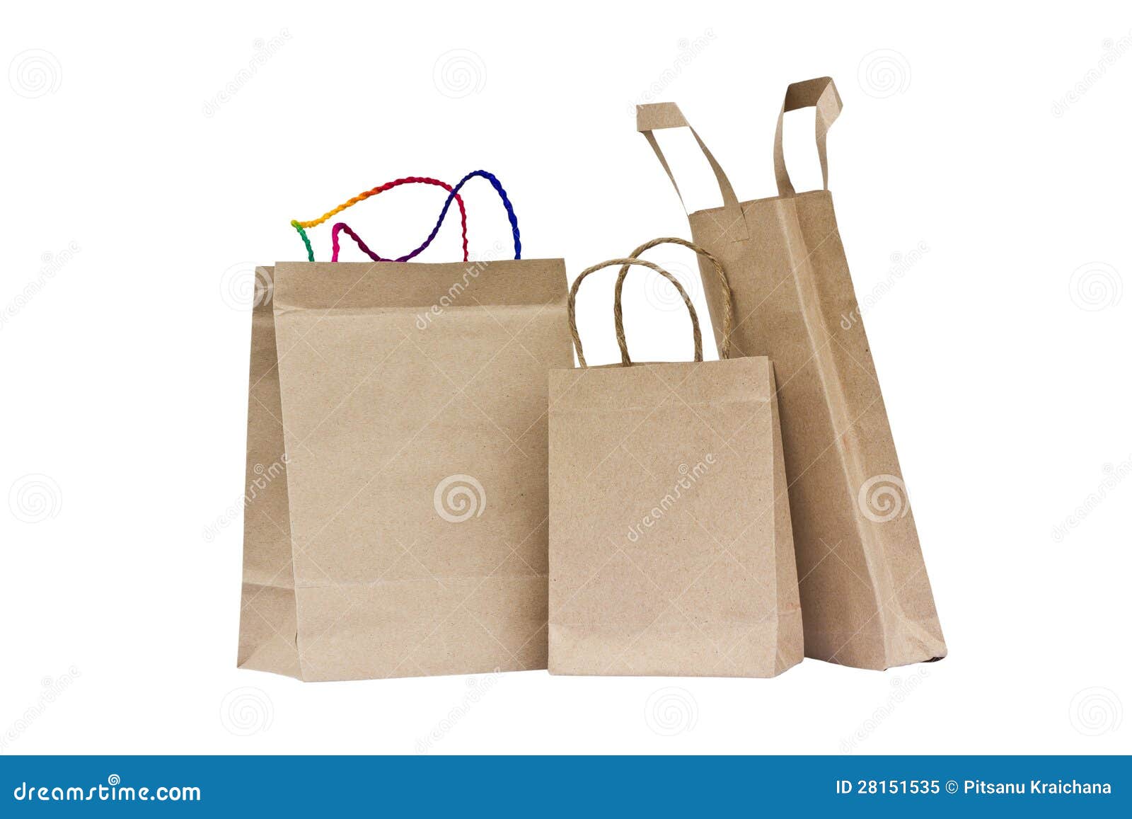 Recycled paper bags. stock image. Image of purchase, container - 28151535
