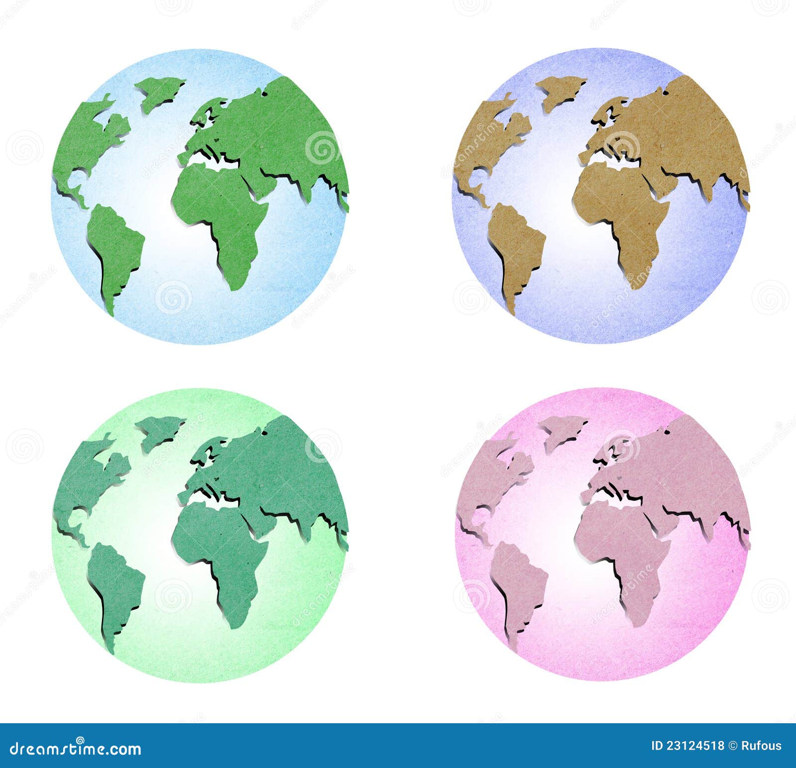 Recycled Paper Earth on White Background Stock Photo - Image of ...