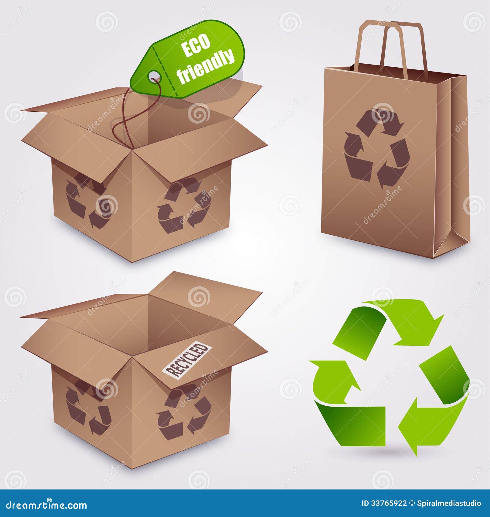 Recycled paper set stock vector. Illustration of recycle - 33765922
