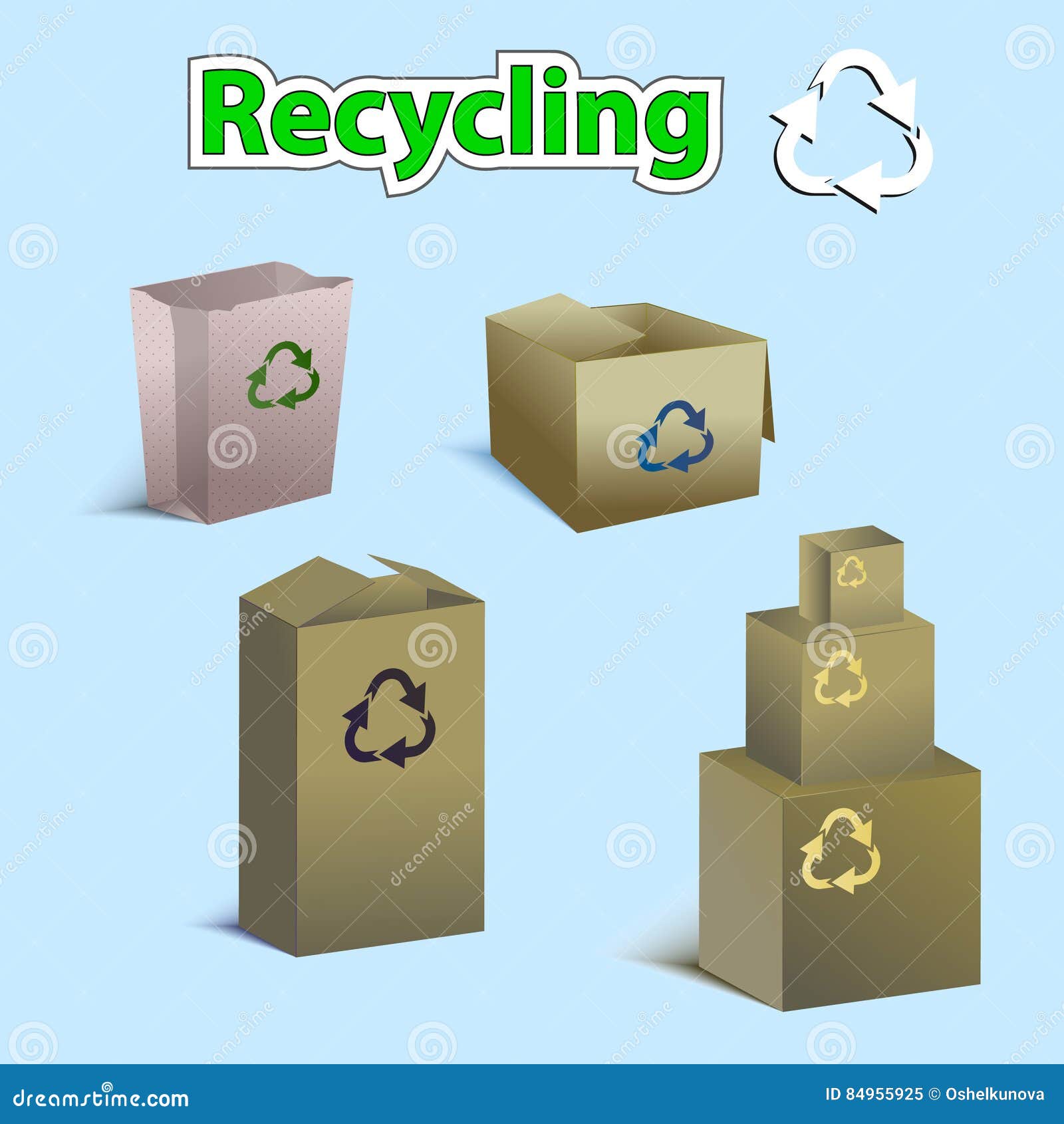 Recycled paper set. stock vector. Illustration of business - 84955925