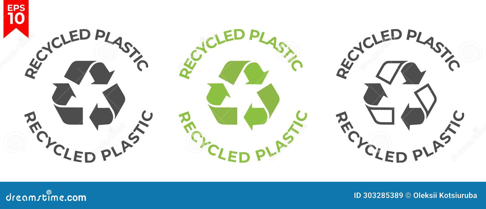 100 Recycled Plastic Label. Eco Friendly Packaging Symbol Stock Vector ...