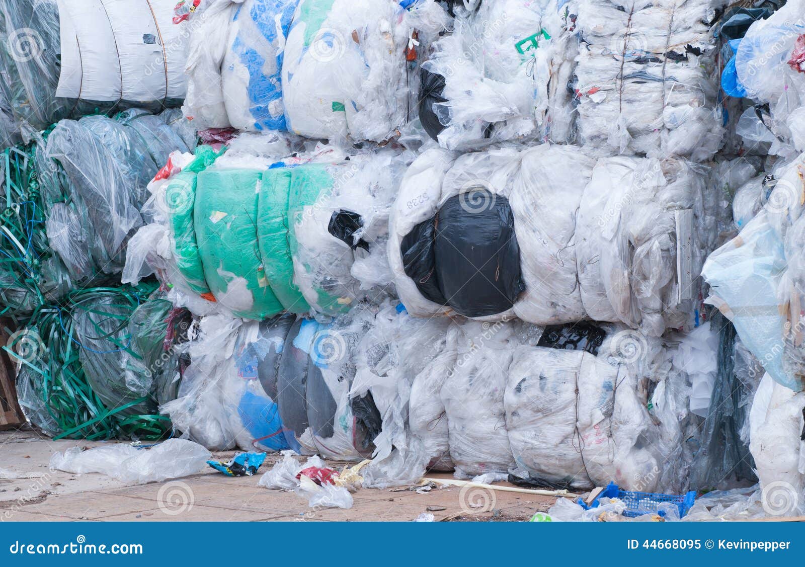 Recycled Plastic Waste Products Bailed Stock Image - Image of bailed ...