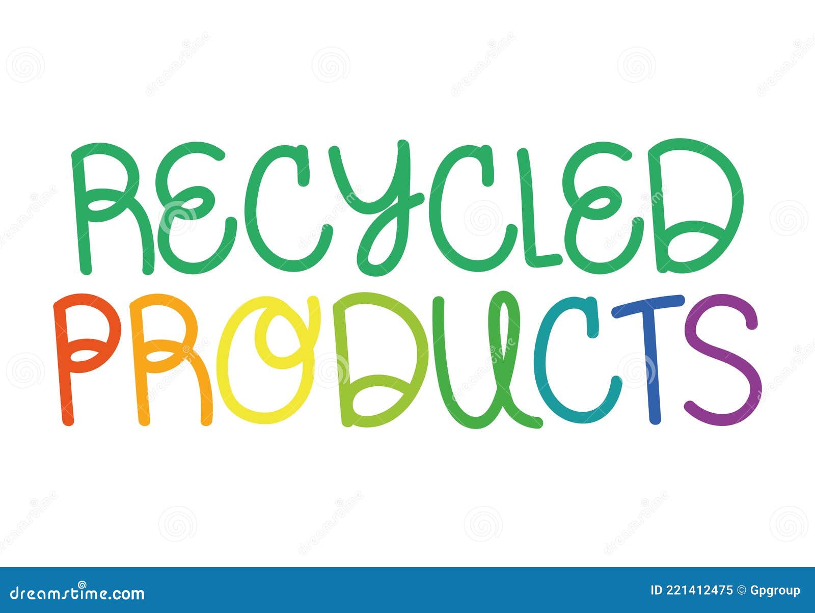 Recycled Products Lettering Stock Vector - Illustration of organic ...