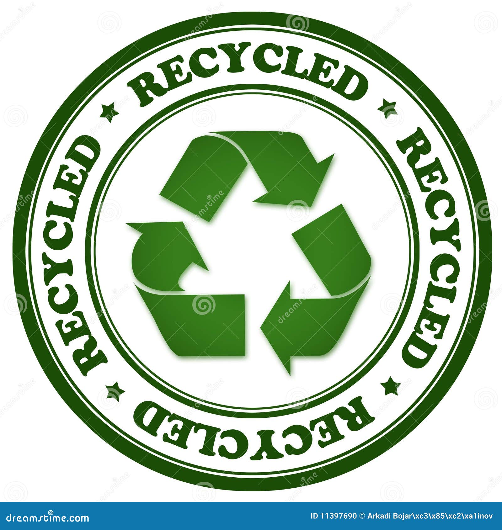 Recycled sign stock illustration. Illustration of seal - 11397690
