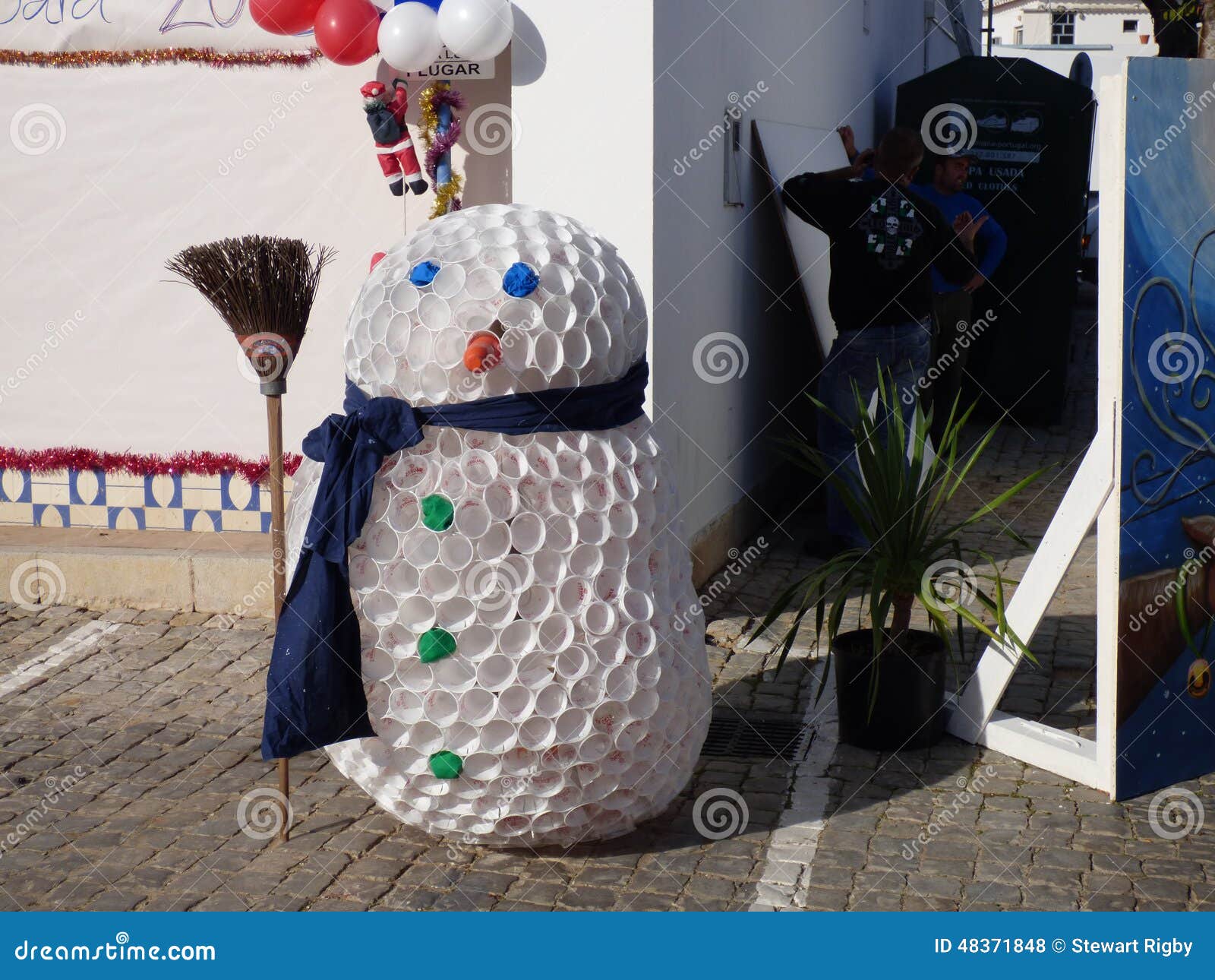Recycled snowman editorial stock photo. Image of plastic - 48371848