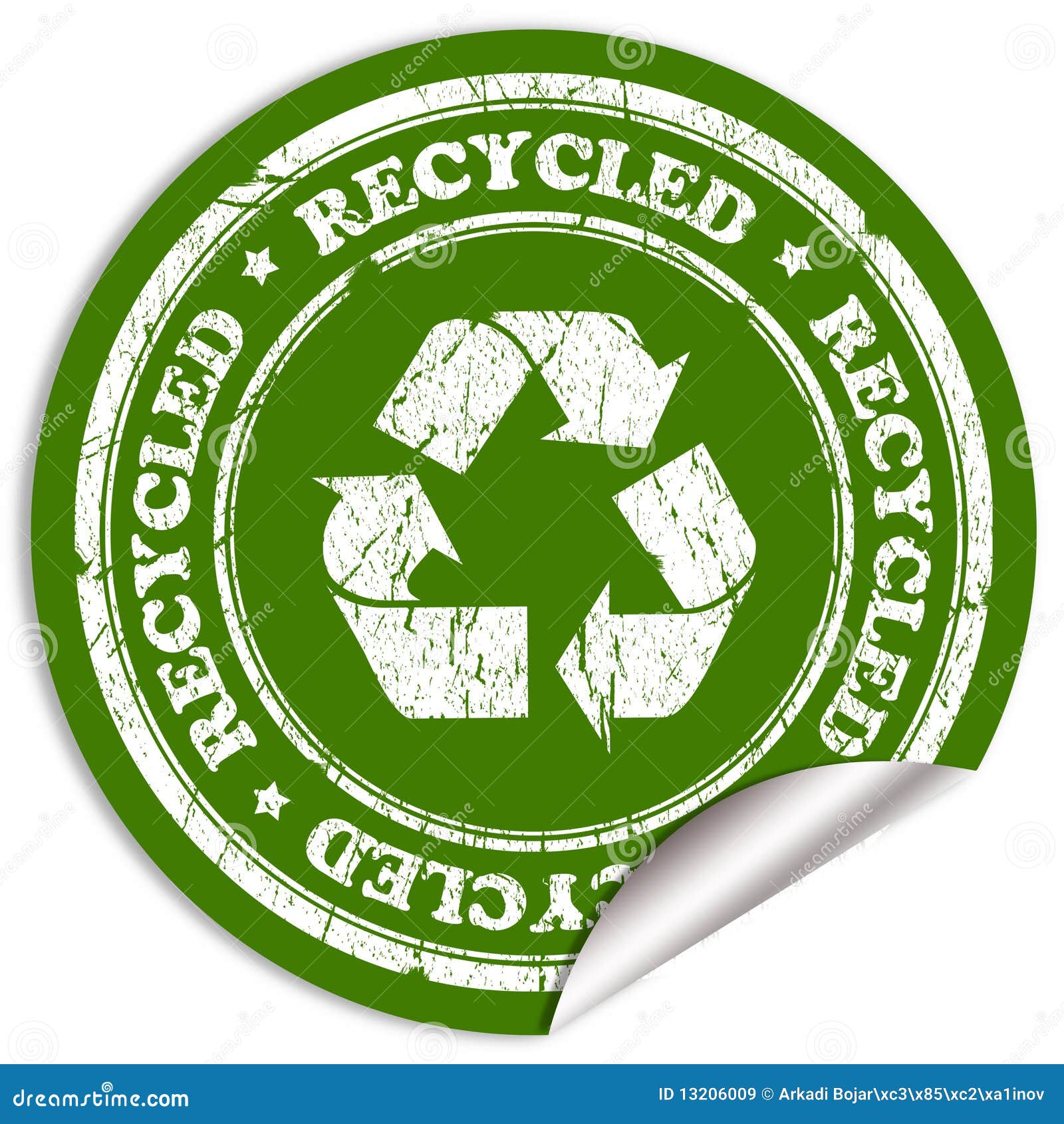 Recycled sticker stock illustration. Illustration of clean - 13206009