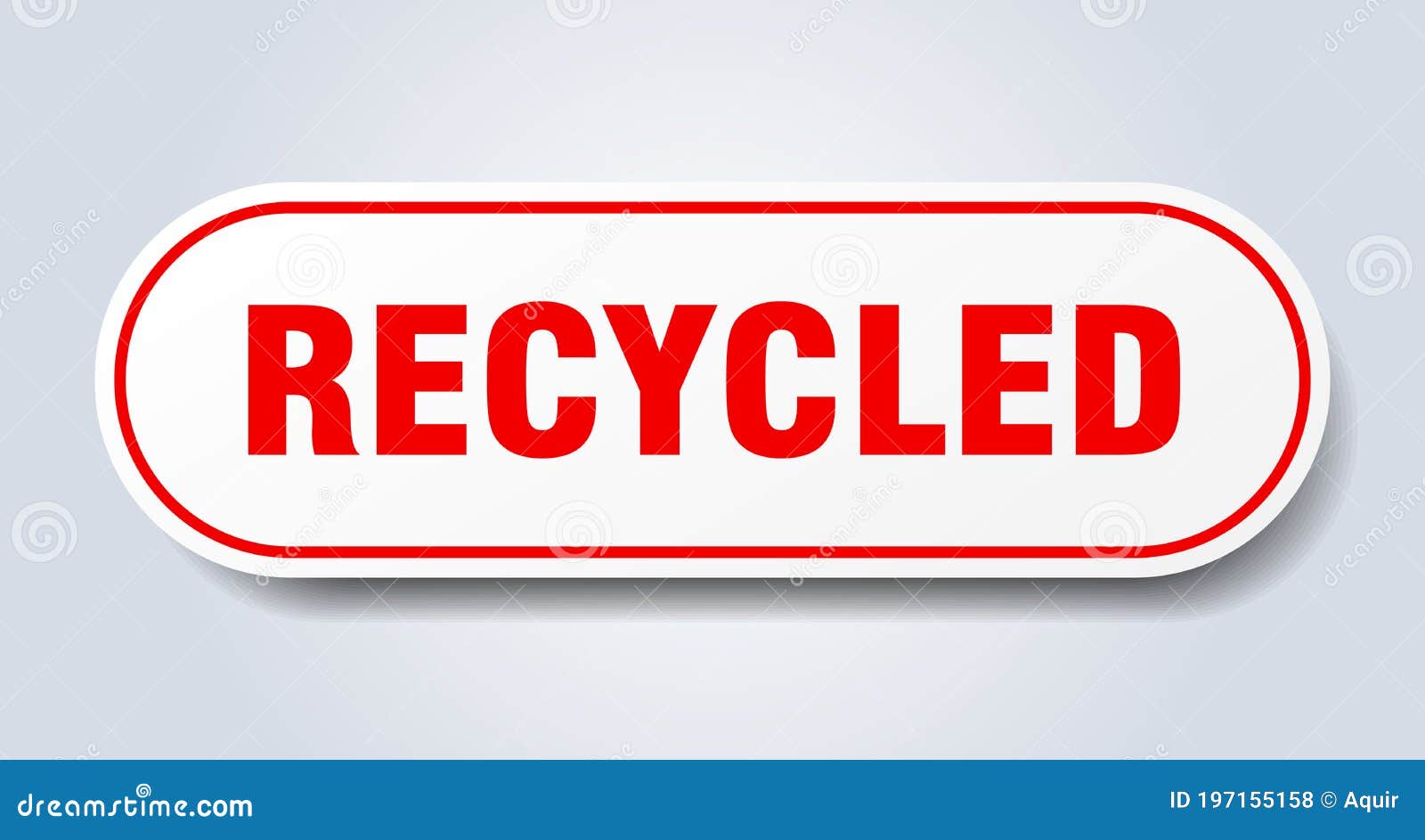 Recycled sticker. stock vector. Illustration of rounded - 197155158