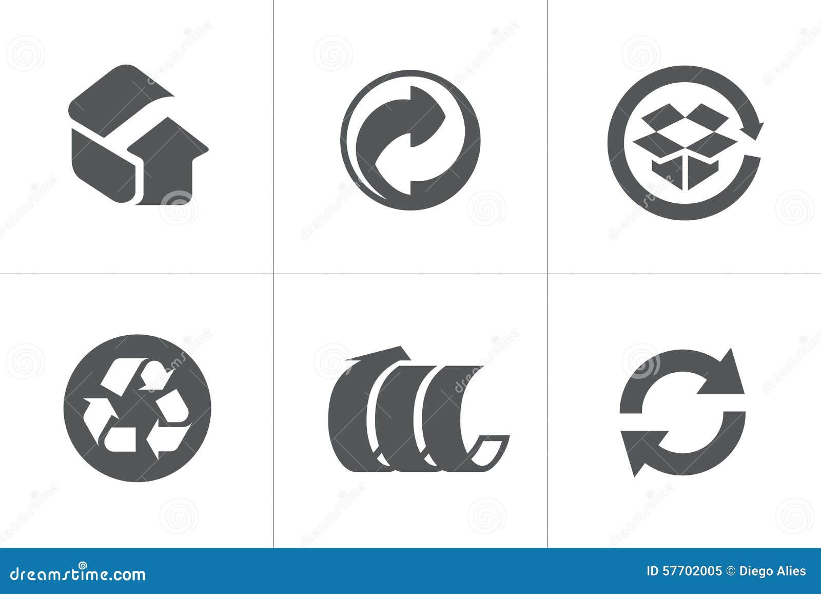 Recycled Symbols stock vector. Illustration of packaging - 57702005