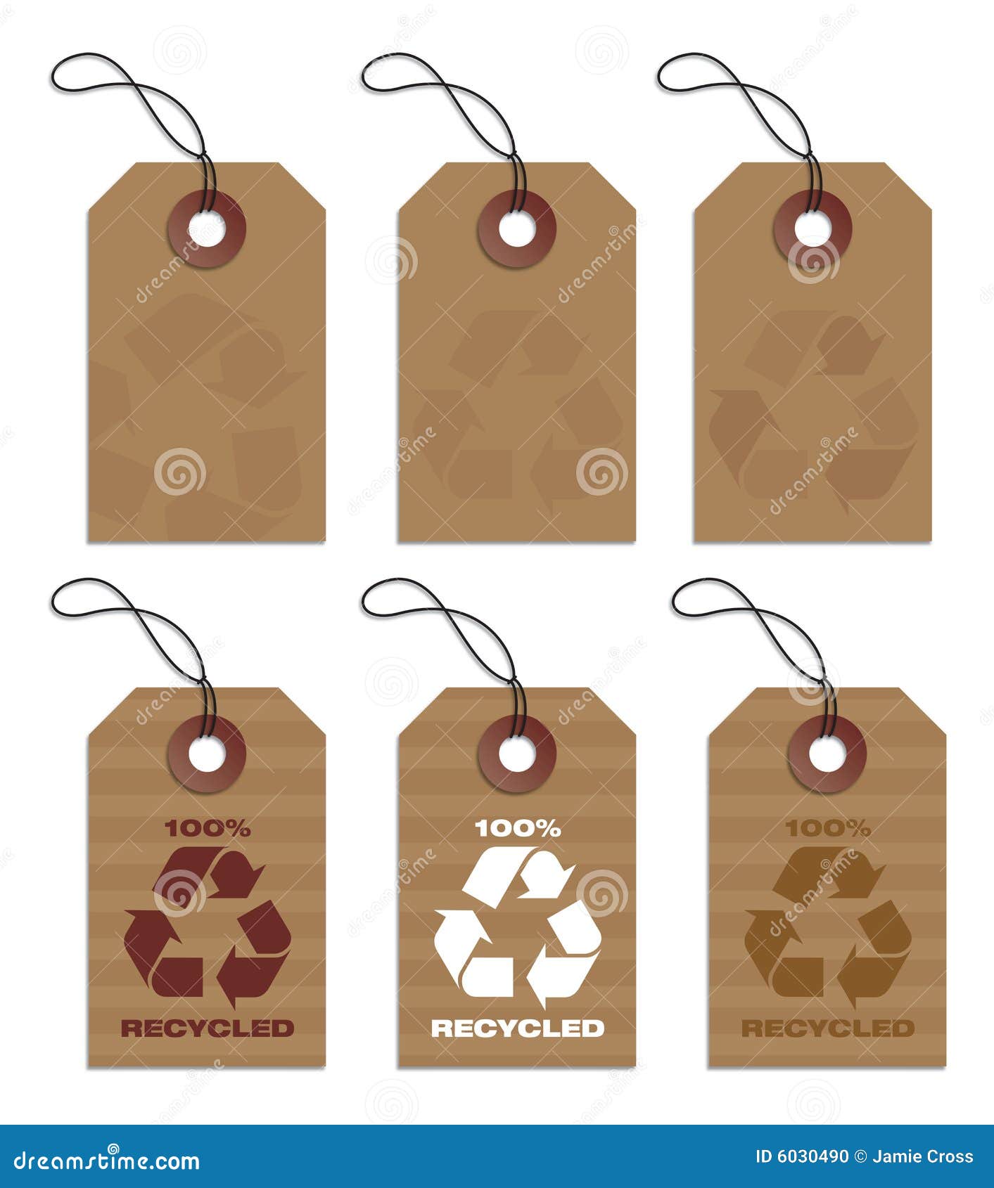 Recycled tags brown stock vector. Illustration of sale - 6030490