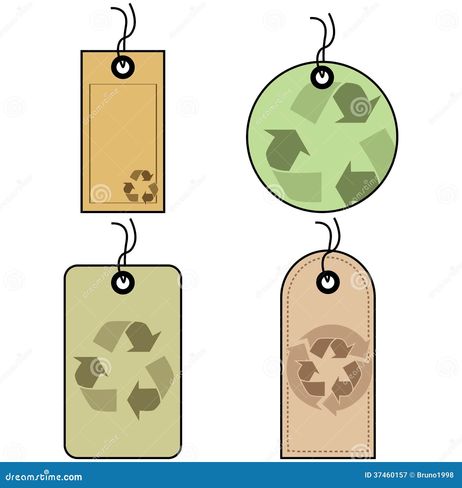 Recycled tags stock vector. Illustration of square, vector - 37460157