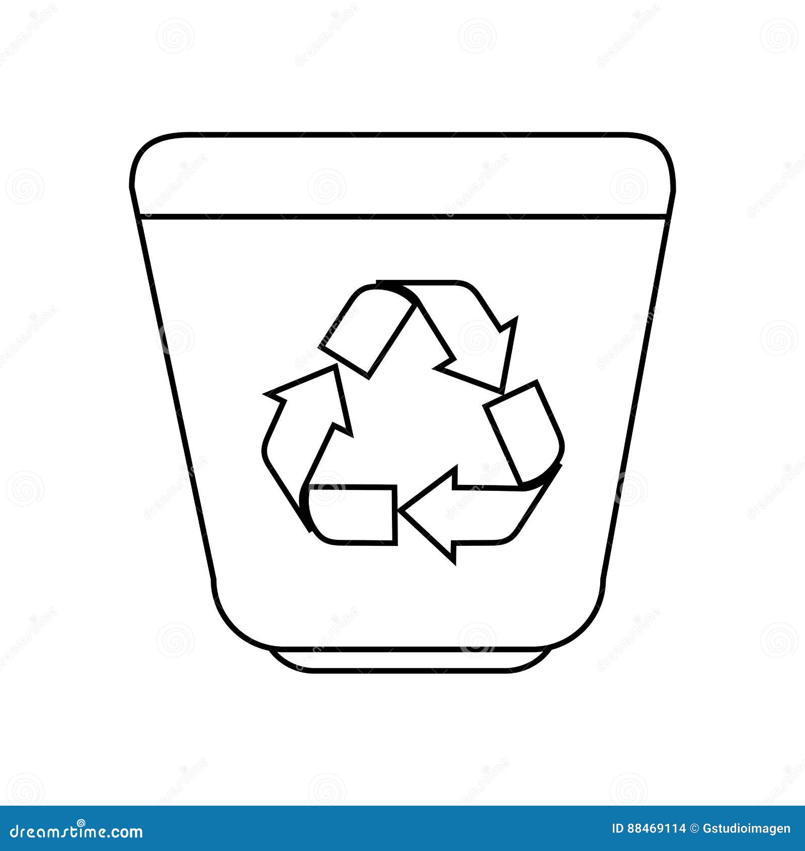 Recycleer Bak Geïsoleerd Pictogram Vector Illustratie - Illustration of ...