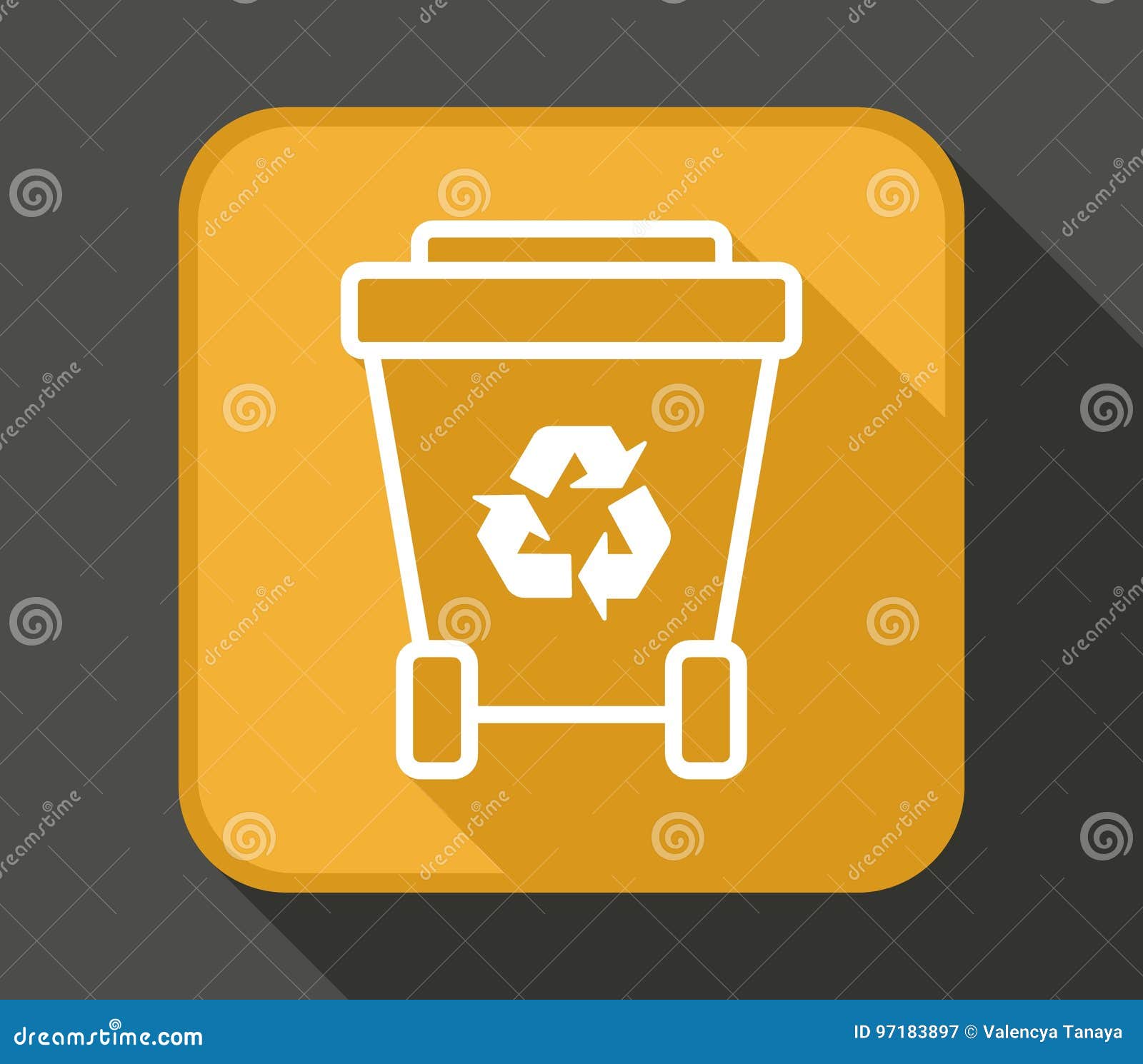 Recycleer Bak Vlak Pictogram Vector Illustratie - Illustration of vlak ...