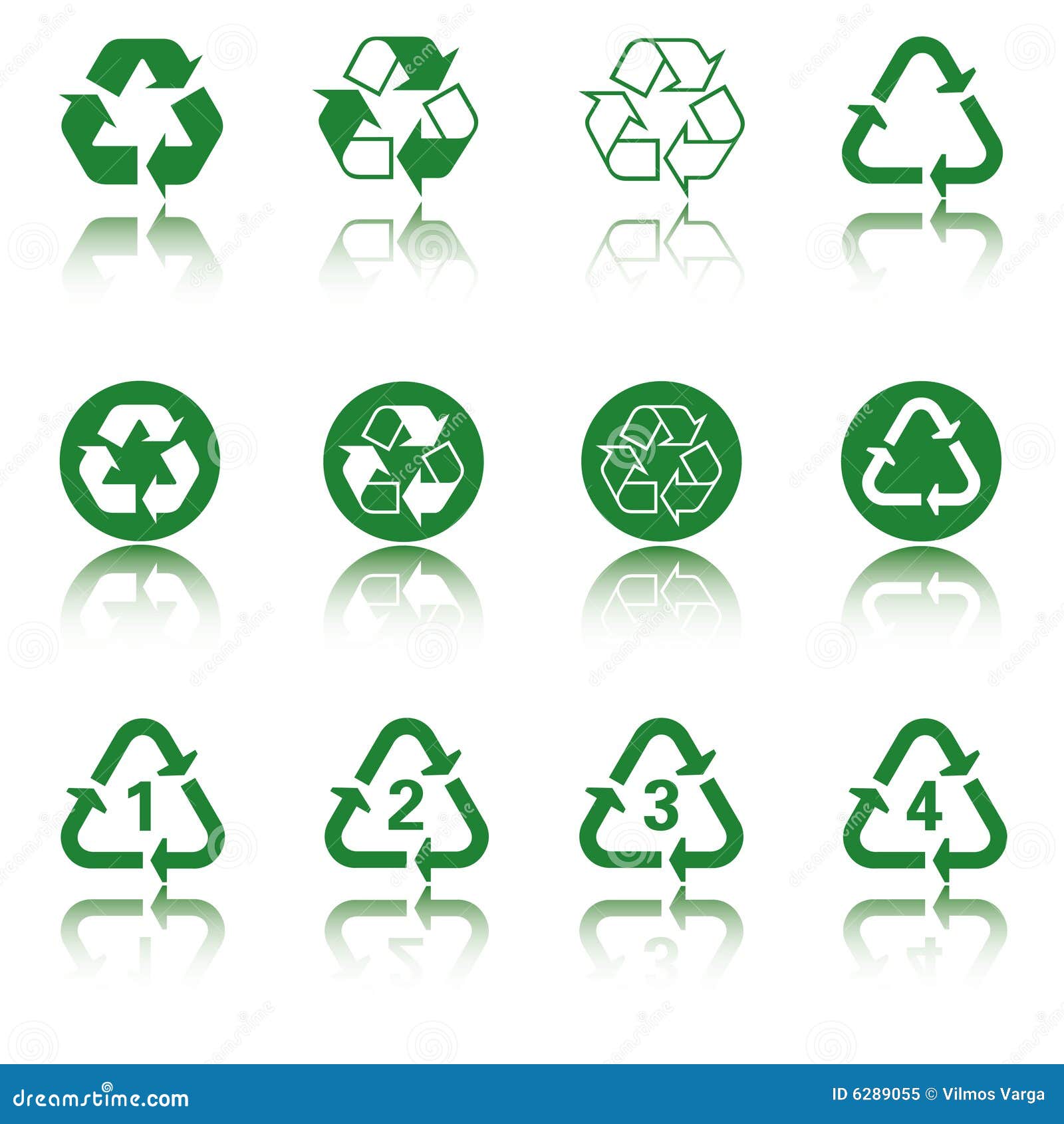 Recycleer De Reeks Van Het Pictogram Vector Illustratie - Illustration ...