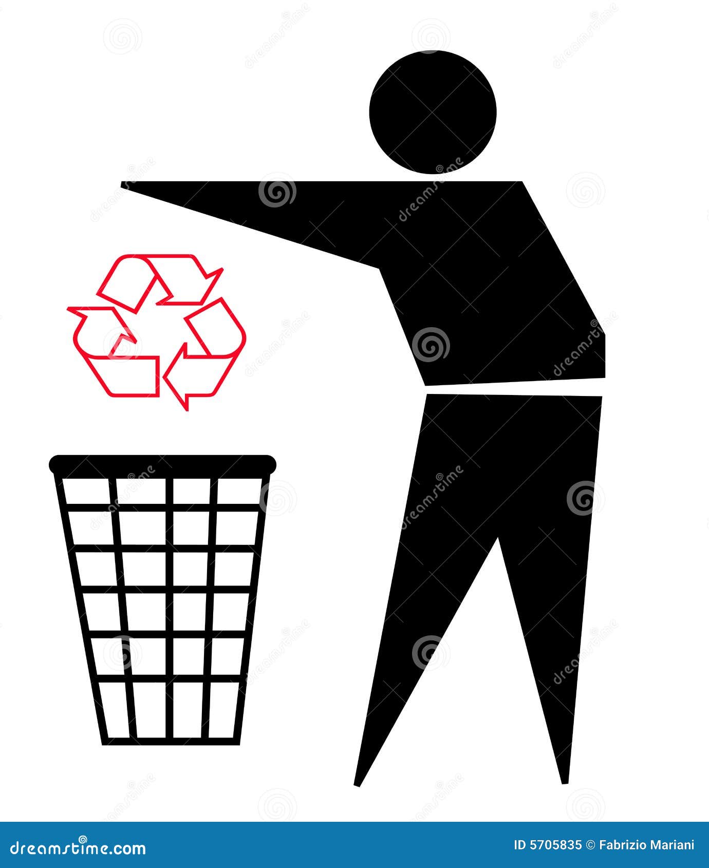 Recycleer embleem en afval vector illustratie. Illustration of embleem ...